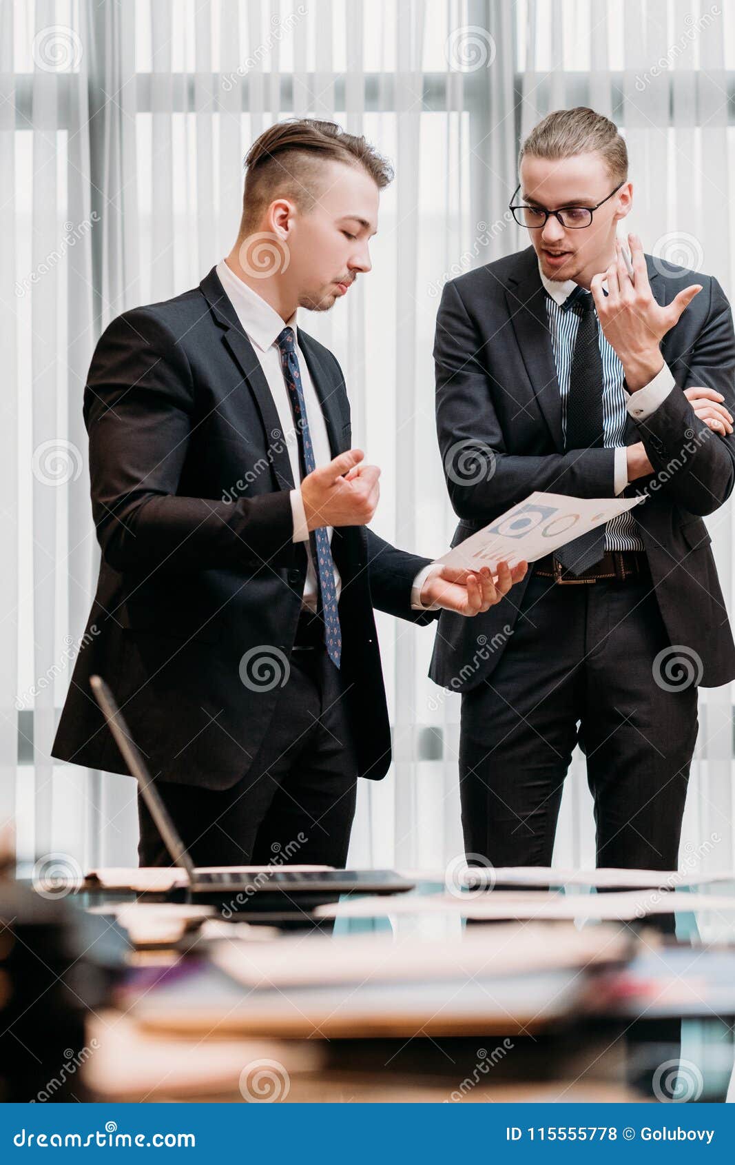 Brain Work Thinking Team Communicate Business Men Stock Photo - Image ...