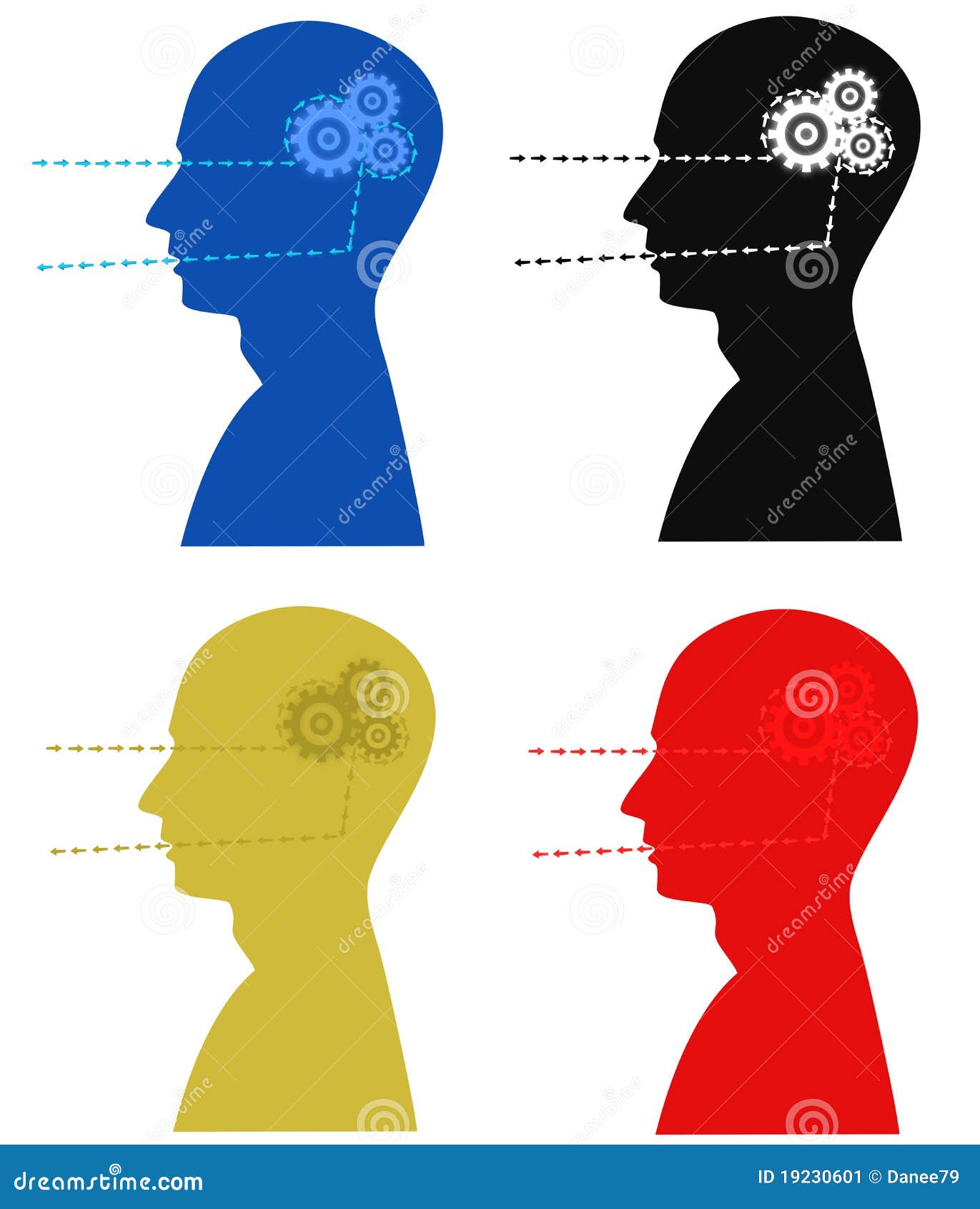 Brain works stock illustration. Illustration of blue - 19230601
