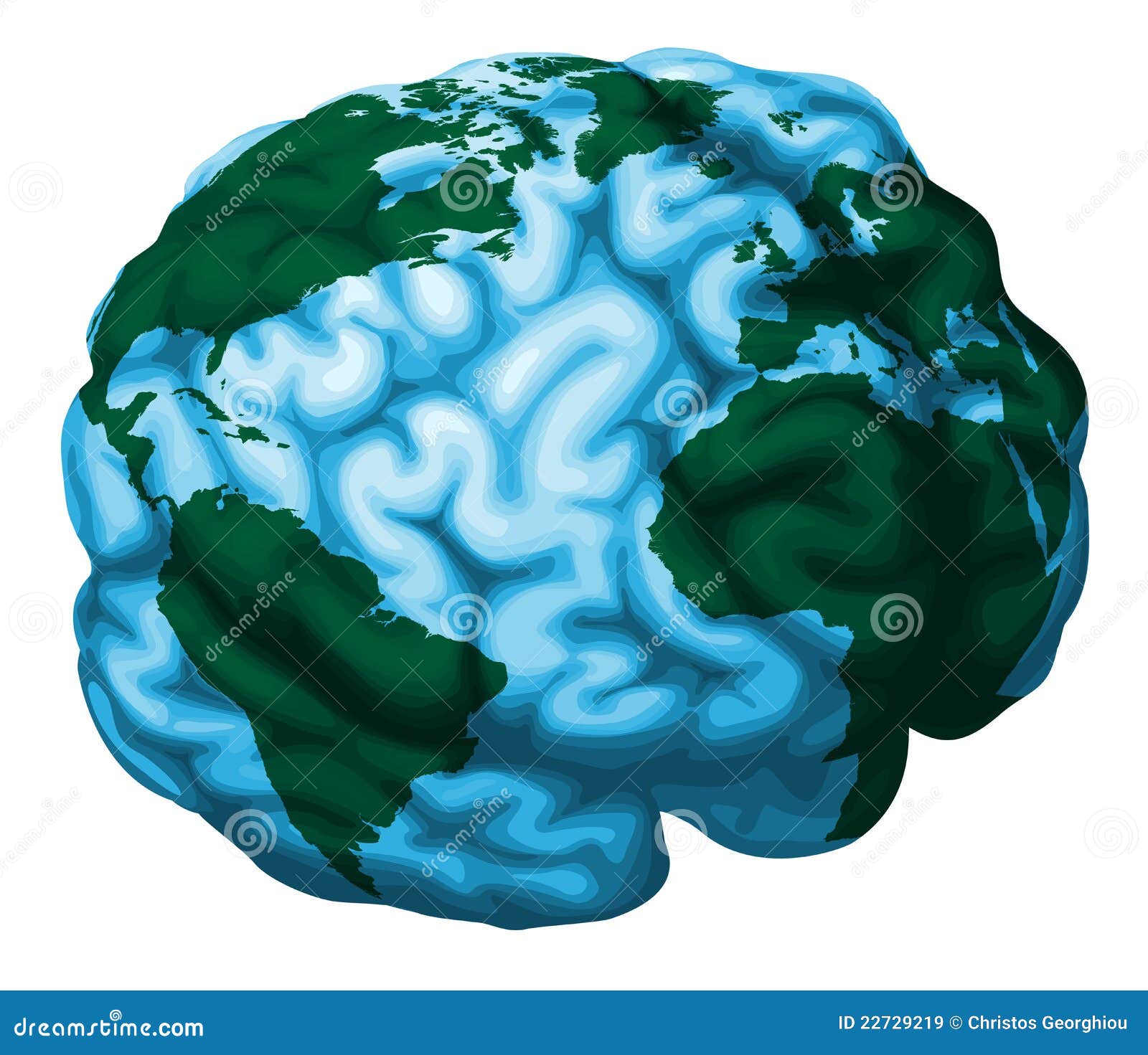 Brain World Globe Illustration Stock Vector - Illustration of knowledge ...