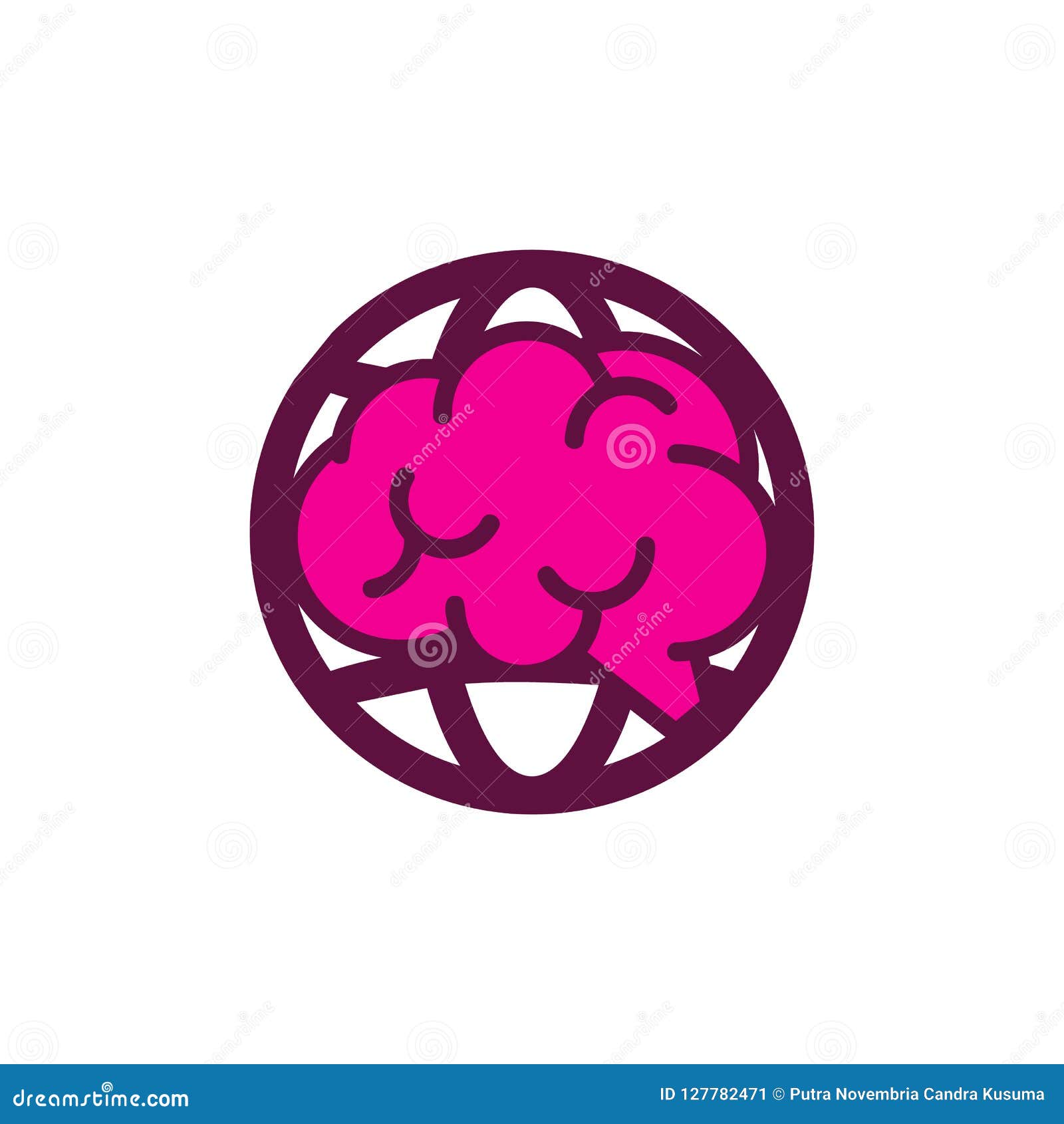 Brain World Logo Icon Design Stock Vector - Illustration of head ...