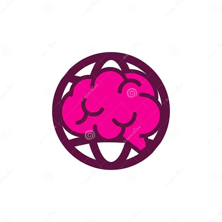 Brain World Logo Icon Design Stock Vector - Illustration of head ...