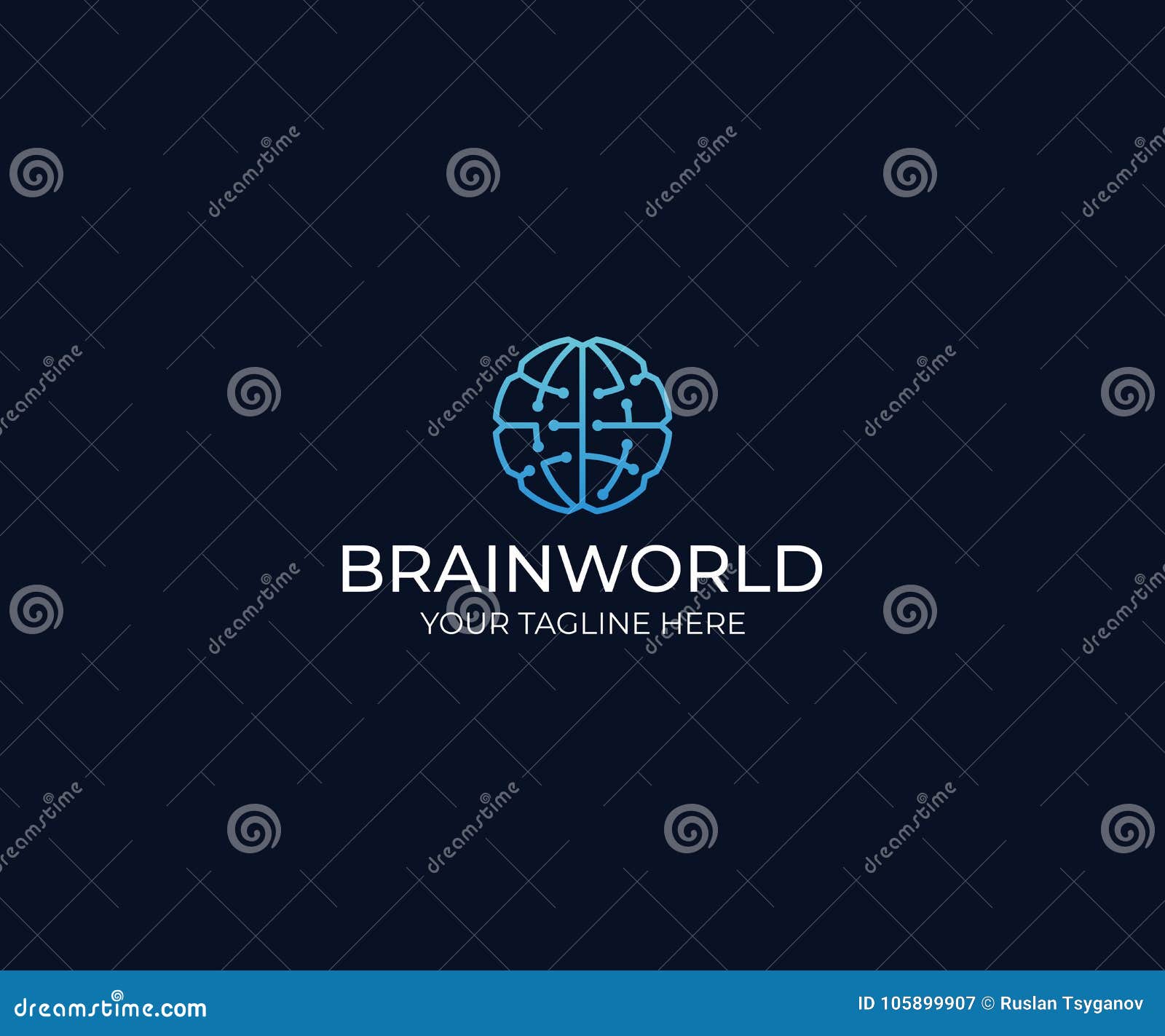 Brain World Logo Template. Circuits Vector Design Stock Vector ...