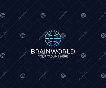 Brain World Logo Template. Circuits Vector Design Stock Vector ...