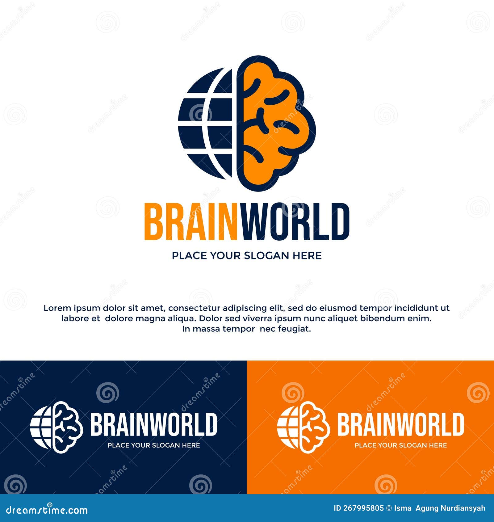 Brain World Vector Logo Template Stock Vector - Illustration of icon ...