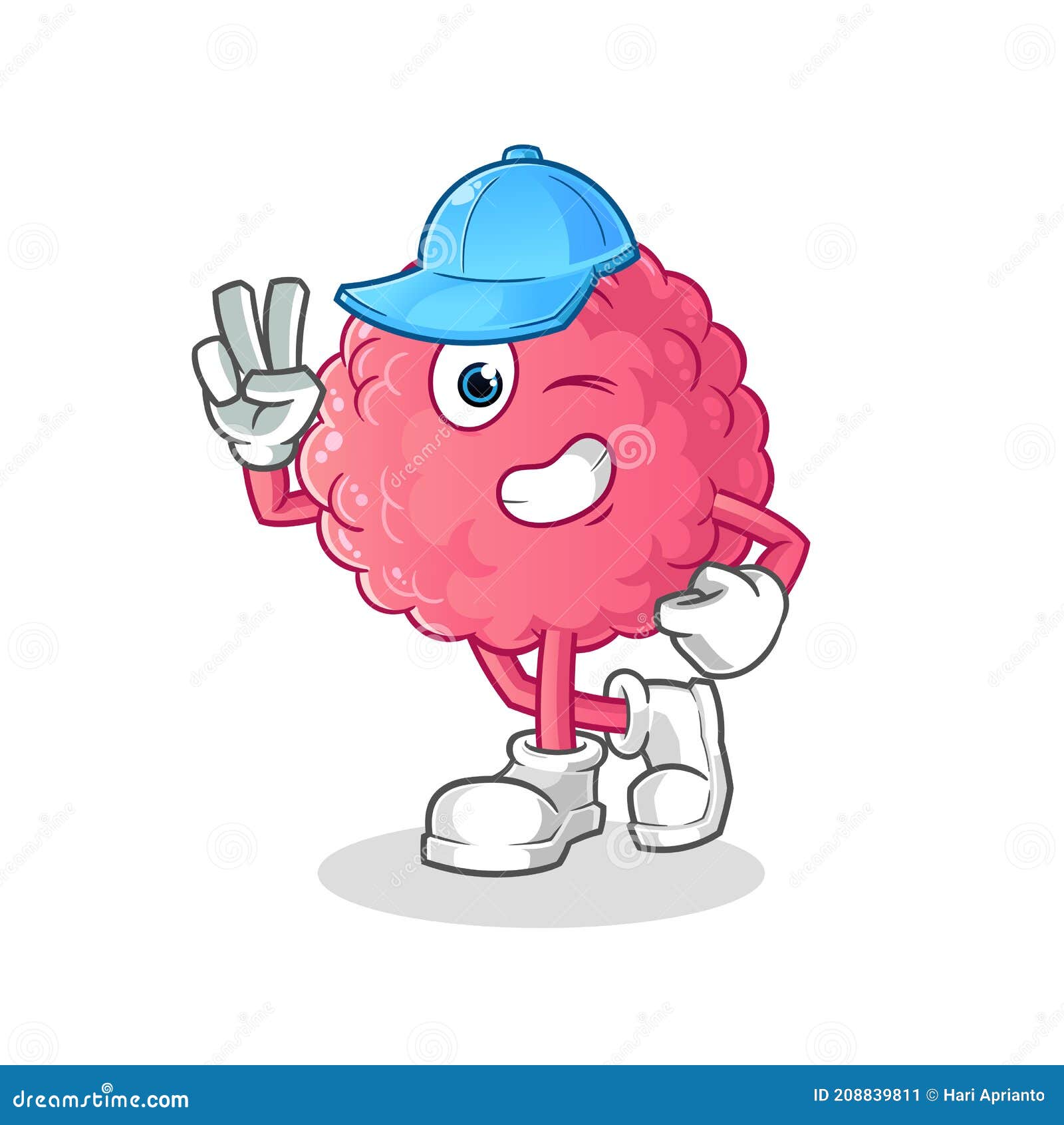 Brain Young Boy Character. Cartoon Mascot Vector Stock Vector ...