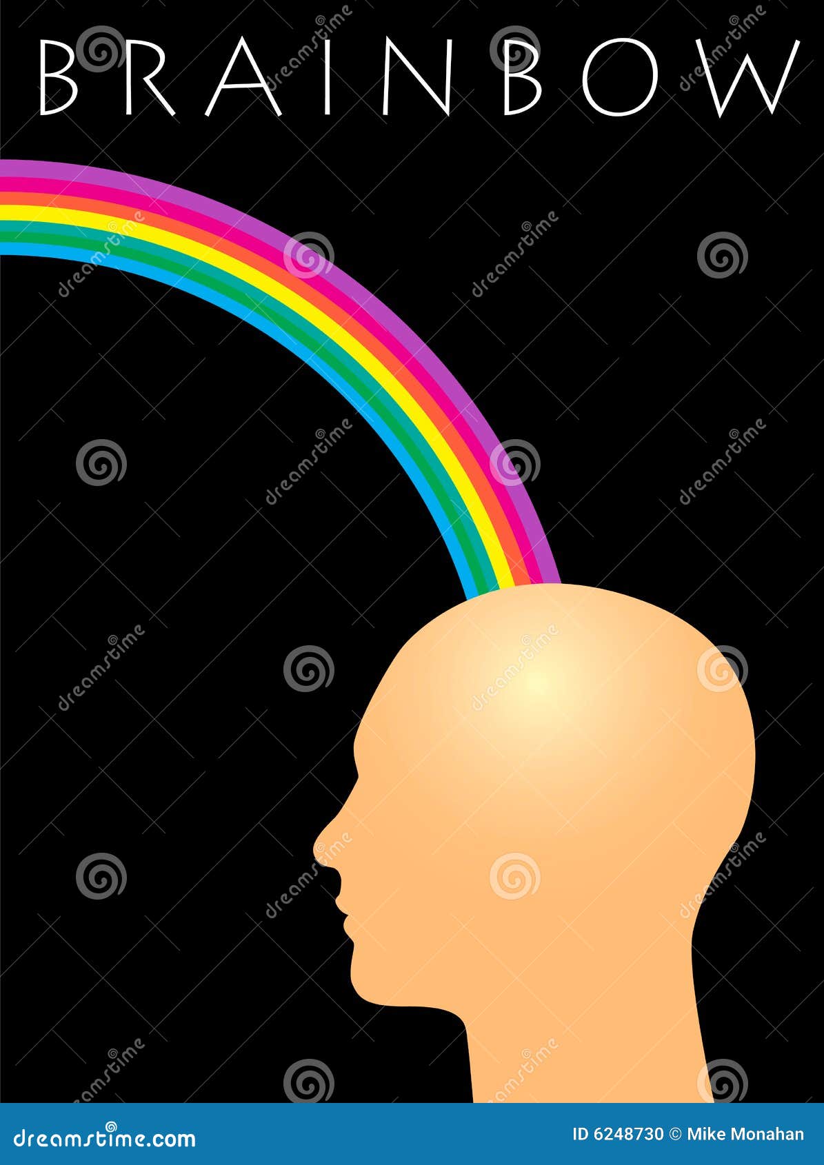 Brainbow of creativity stock vector. Illustration of head - 6248730