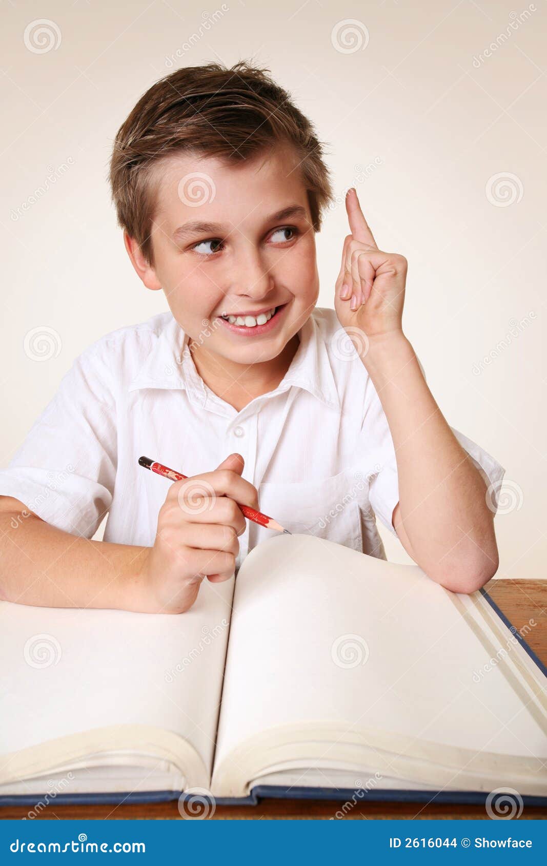 Brainchild Schoolboy with Idea Stock Photo - Image of scholastic ...
