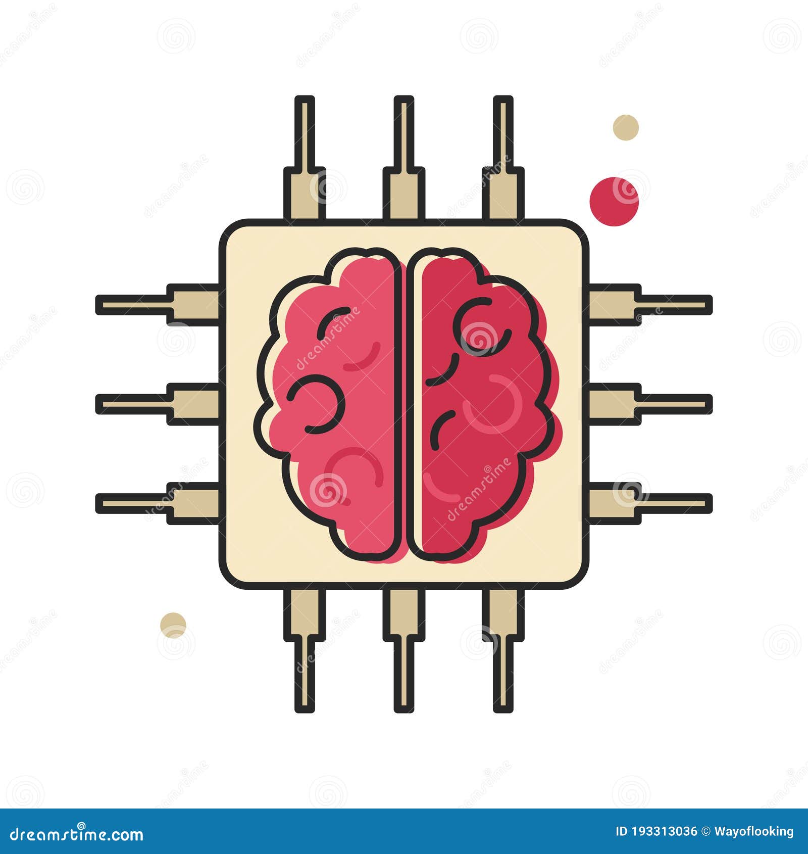 Human Brain Inside A Computer Chip. Artificial Intelligence Or AI ...