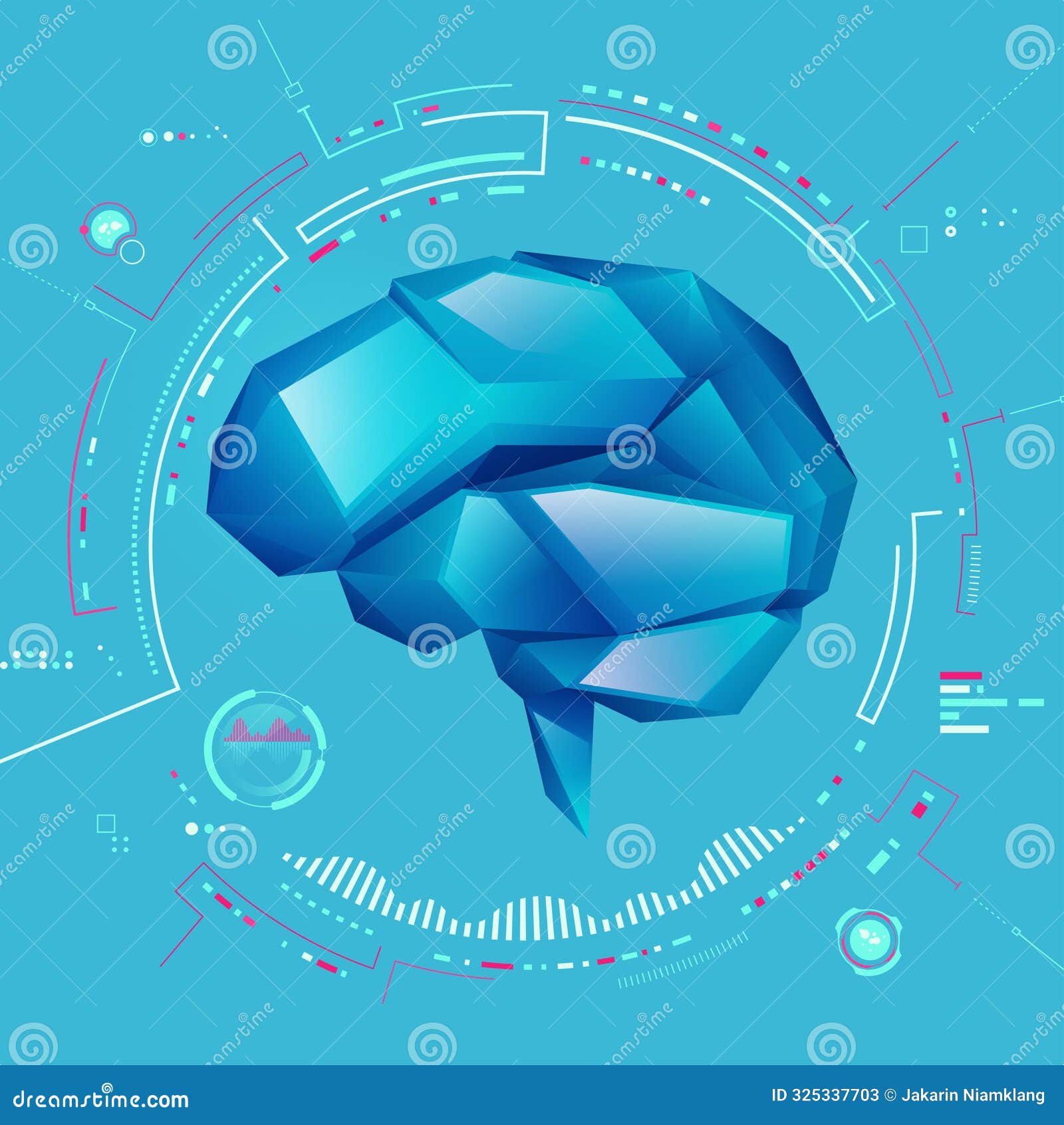 BrainInterface stock illustration. Illustration of information - 325337703