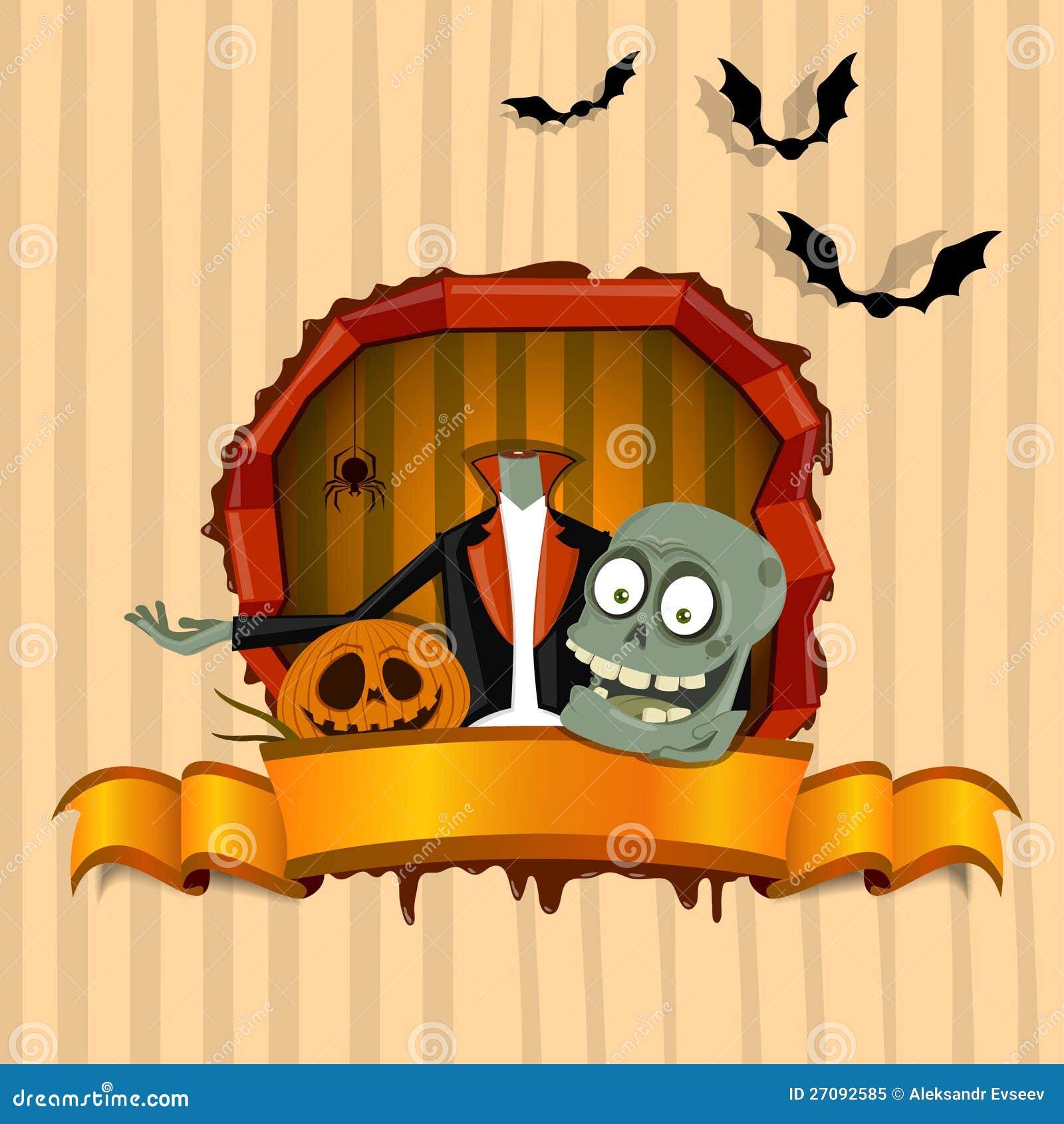 Brainless Zombie. Halloween Theme Stock Vector - Illustration of moon ...