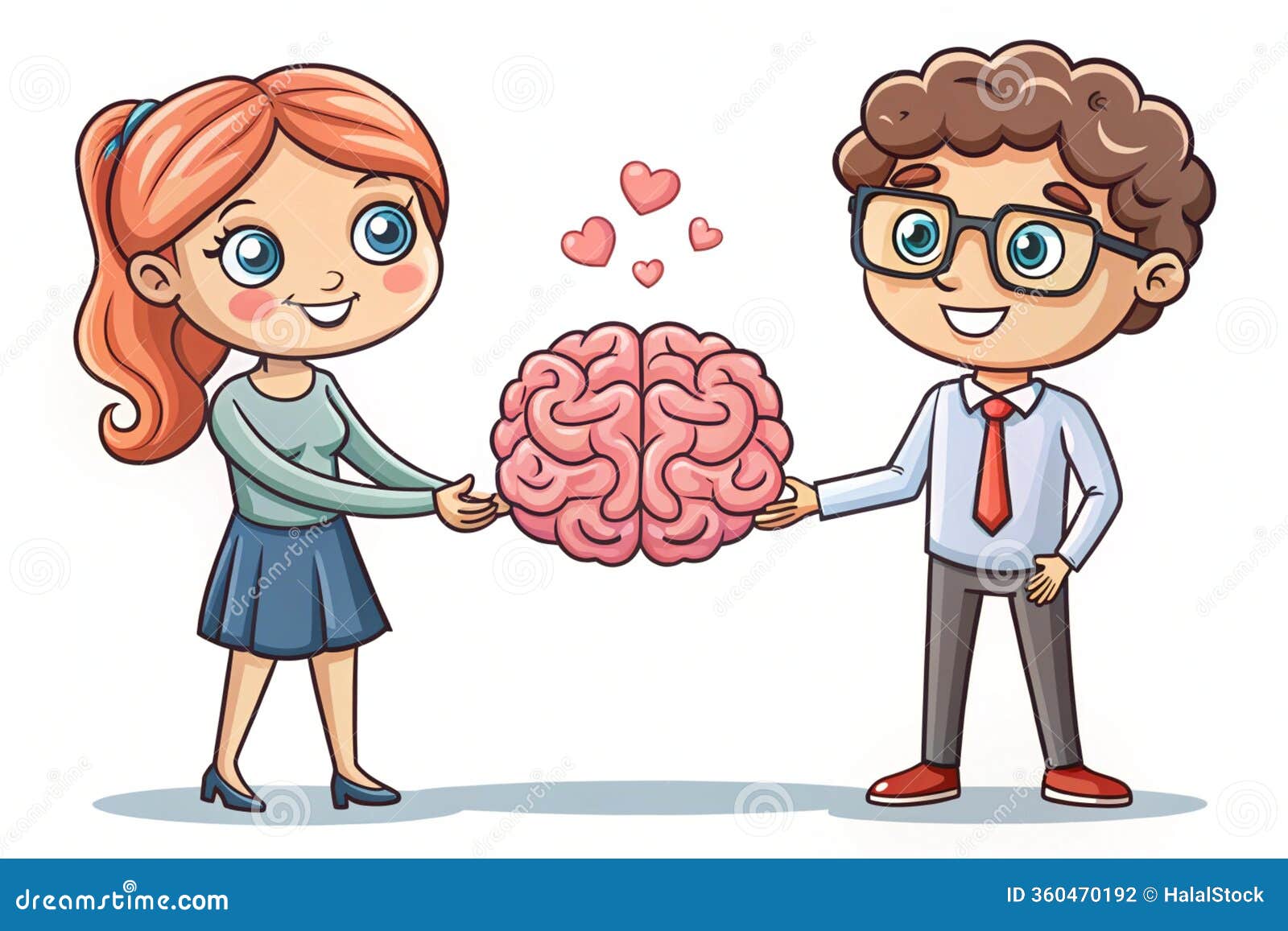 Brainpower Exchange: Hand-Drawn Cartoon Characters Representing ...