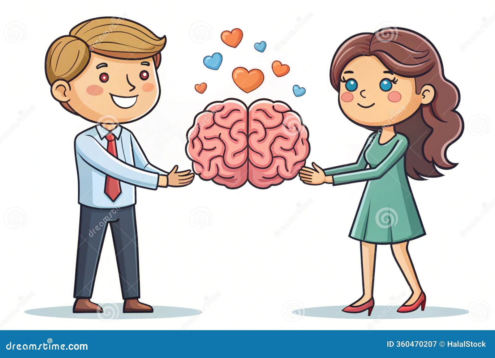 Brainpower Exchange: Hand-Drawn Cartoon Characters Representing ...