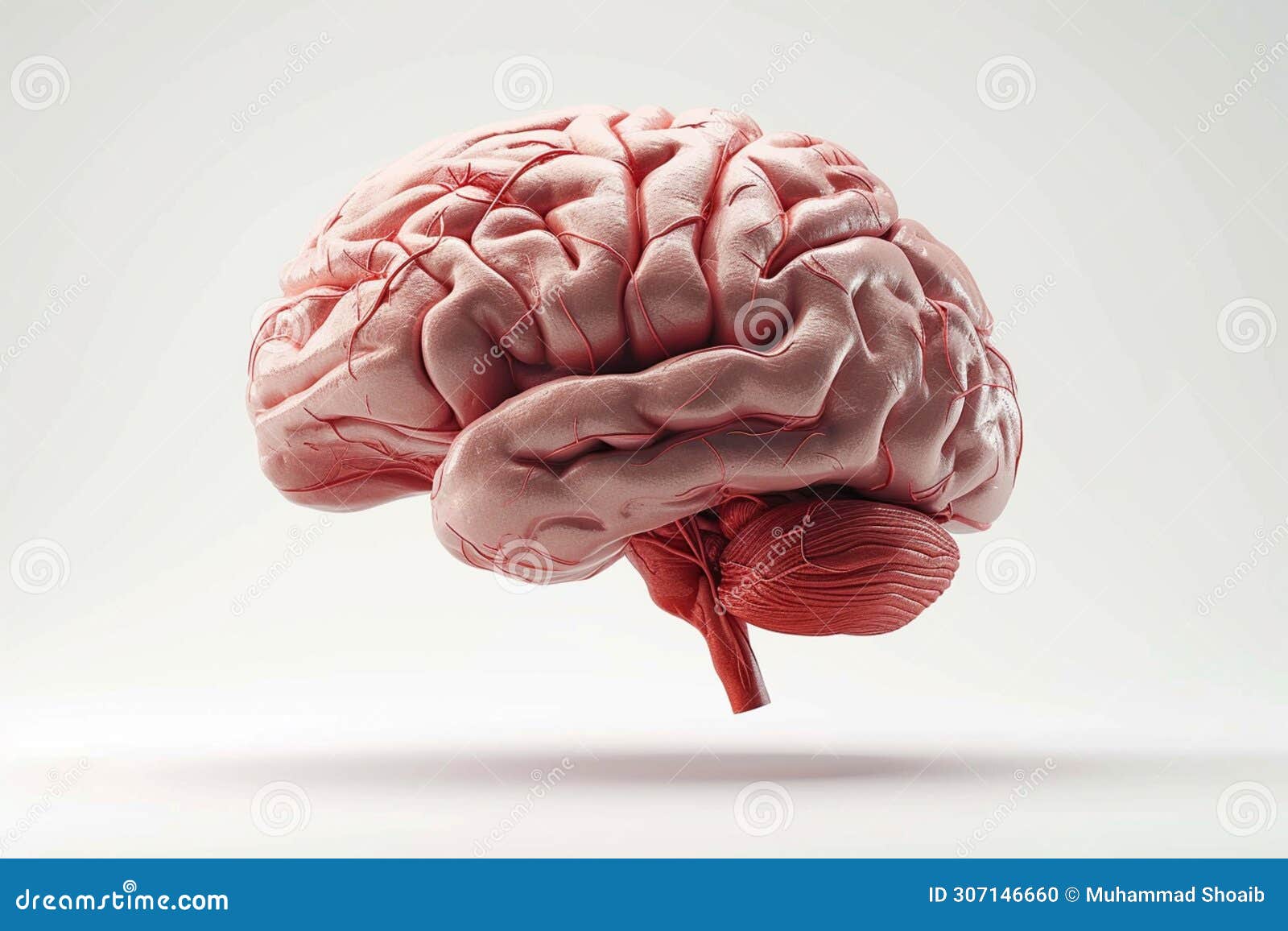 Brainpower Representation 3D Rendered Human Brain Isolated on White ...