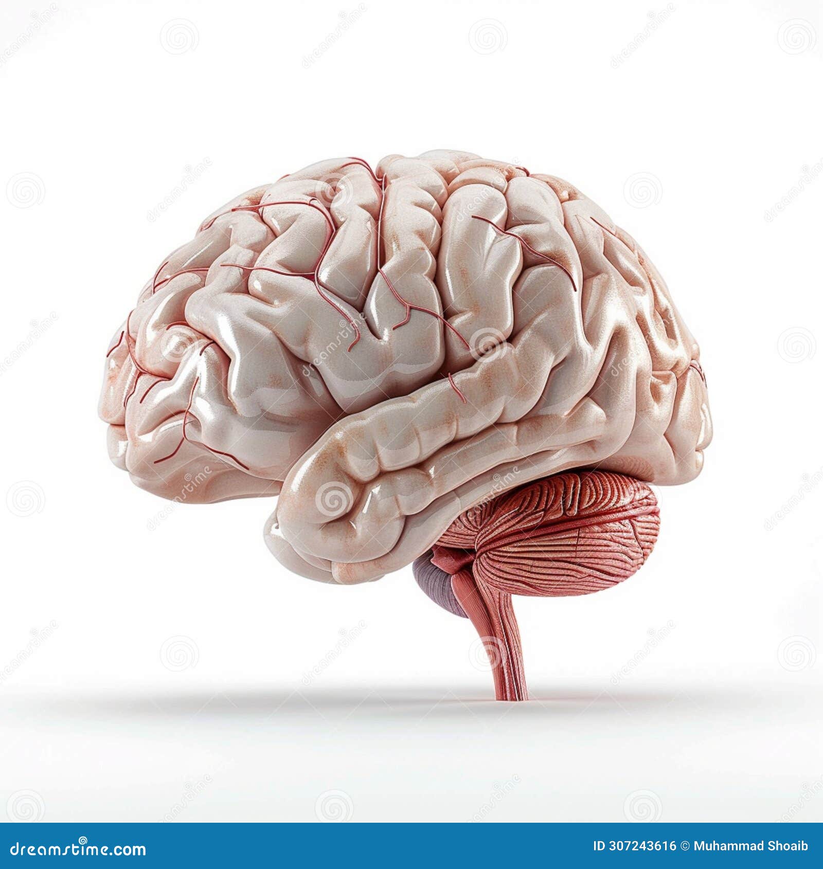 Brainpower Representation 3D Rendered Human Brain Isolated on White ...