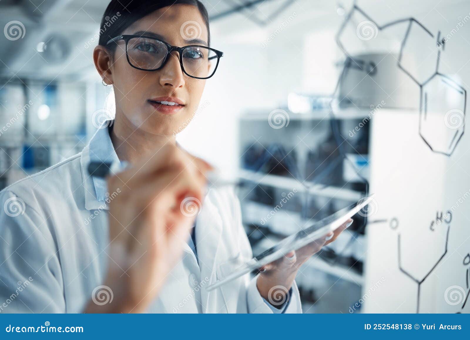 The Brains Behind the Big Change. a Young Scientist Solving Equations ...