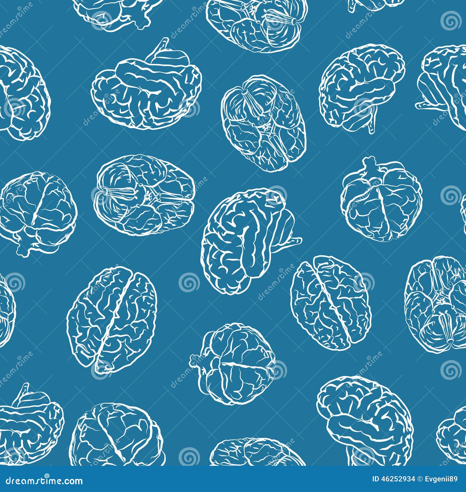Brains from Different Sides on Blue Seamless Stock Vector ...