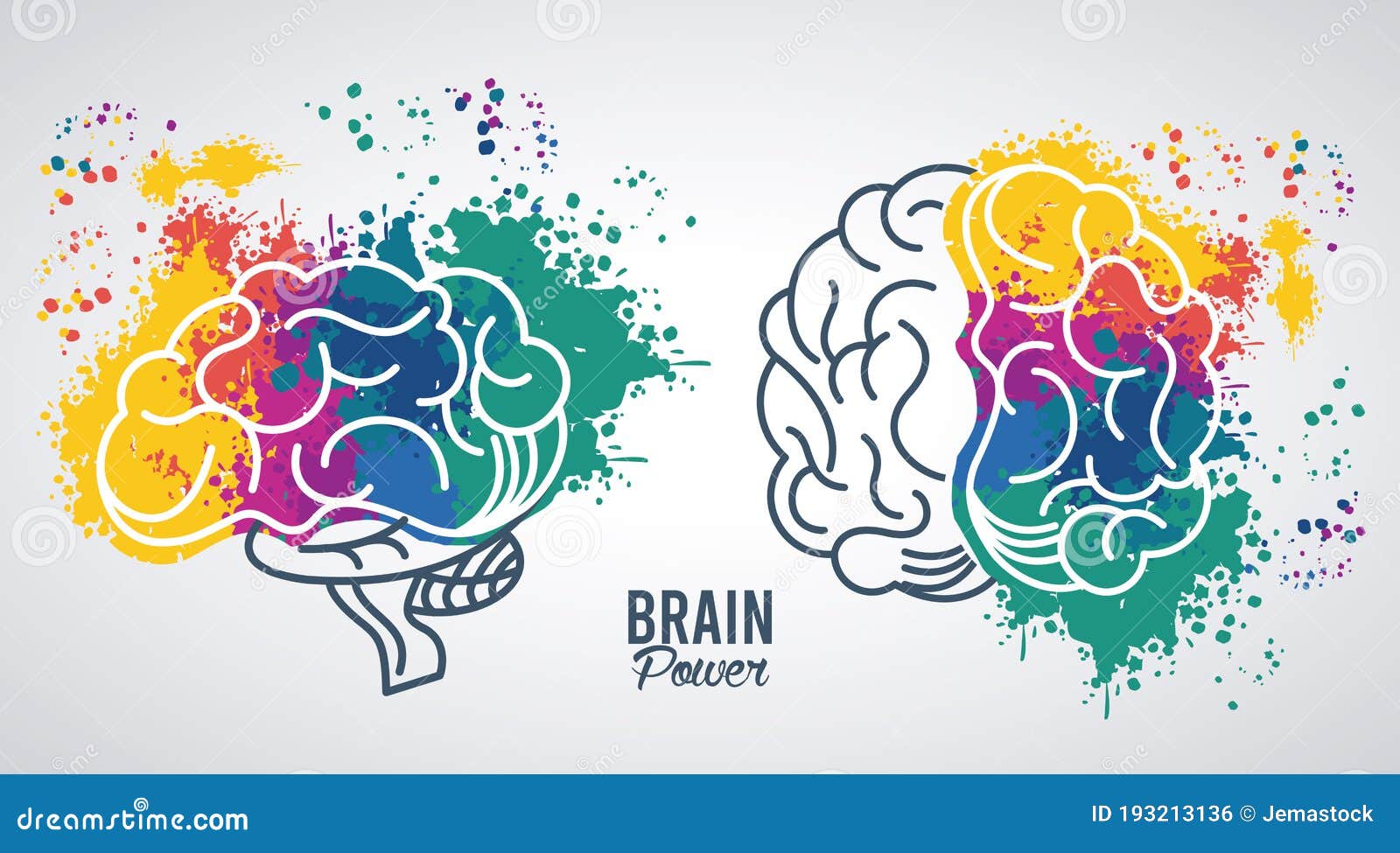 Brains Power Templates with Colors Splash Stock Vector - Illustration ...