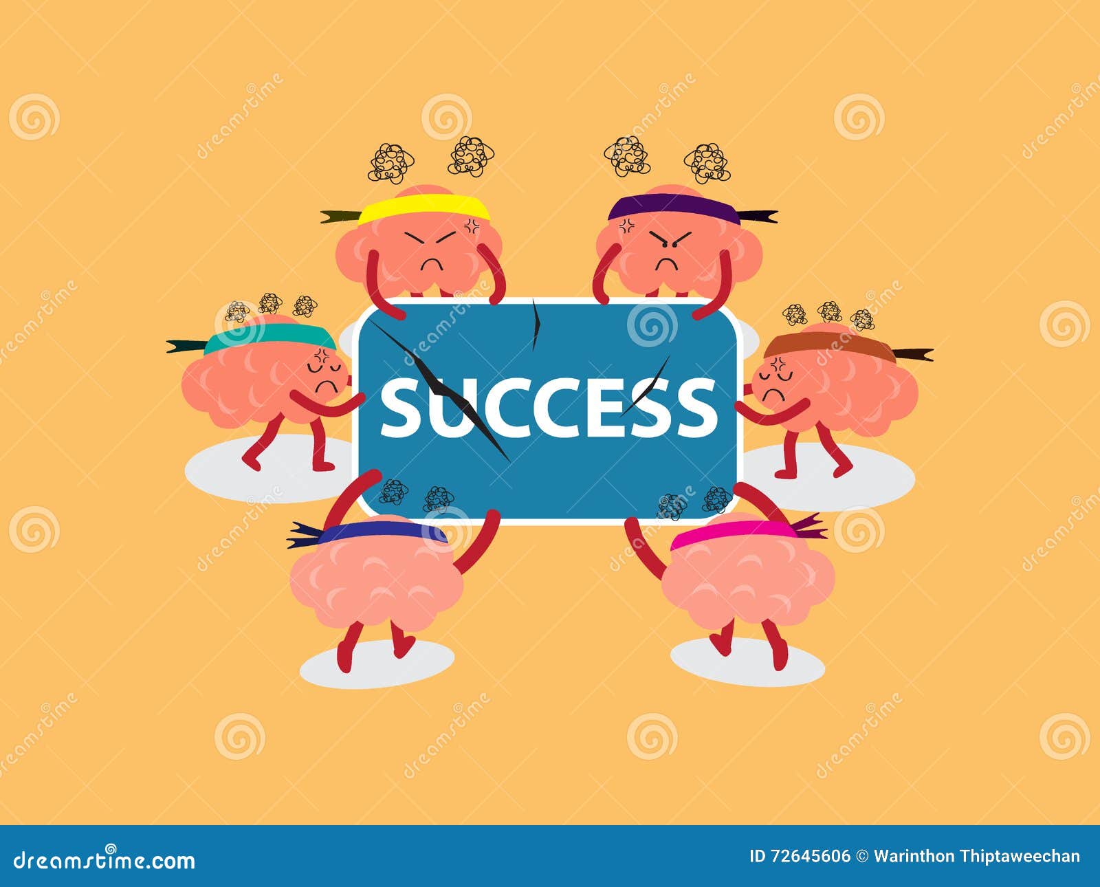 Brains Snatching for Success Stock Vector - Illustration of compete ...