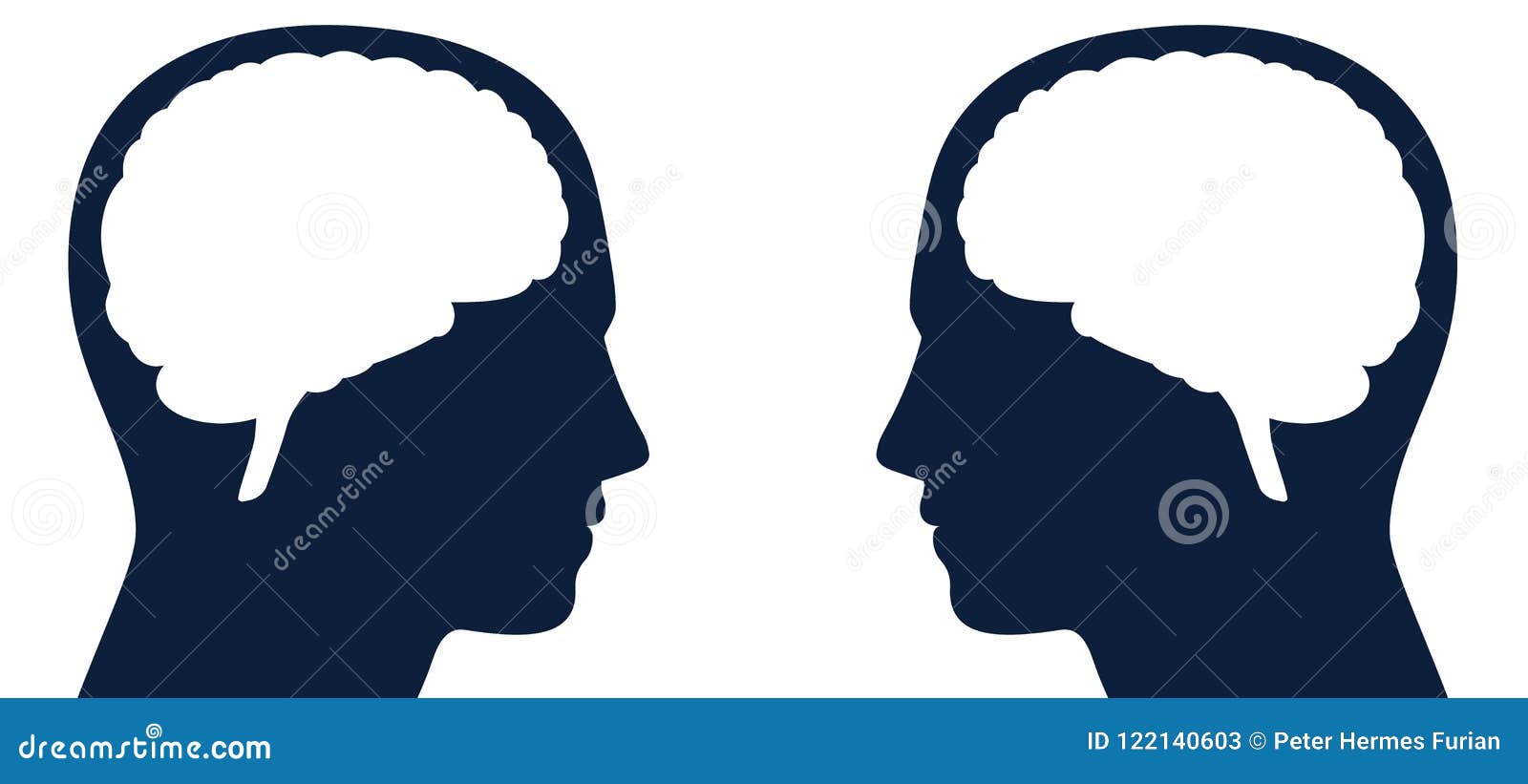Brains Thoughts Communication Stock Vector - Illustration of disagree ...