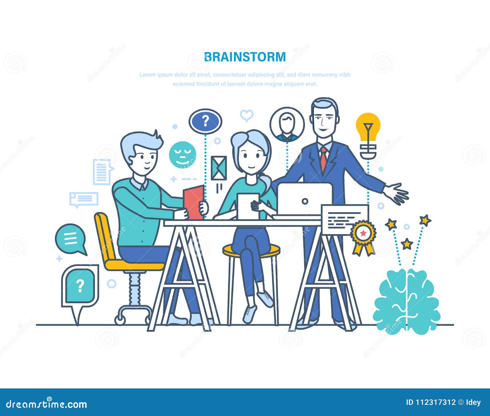 Brainstorm, Brain Training, Creative Thinking and Business Idea. Stock ...