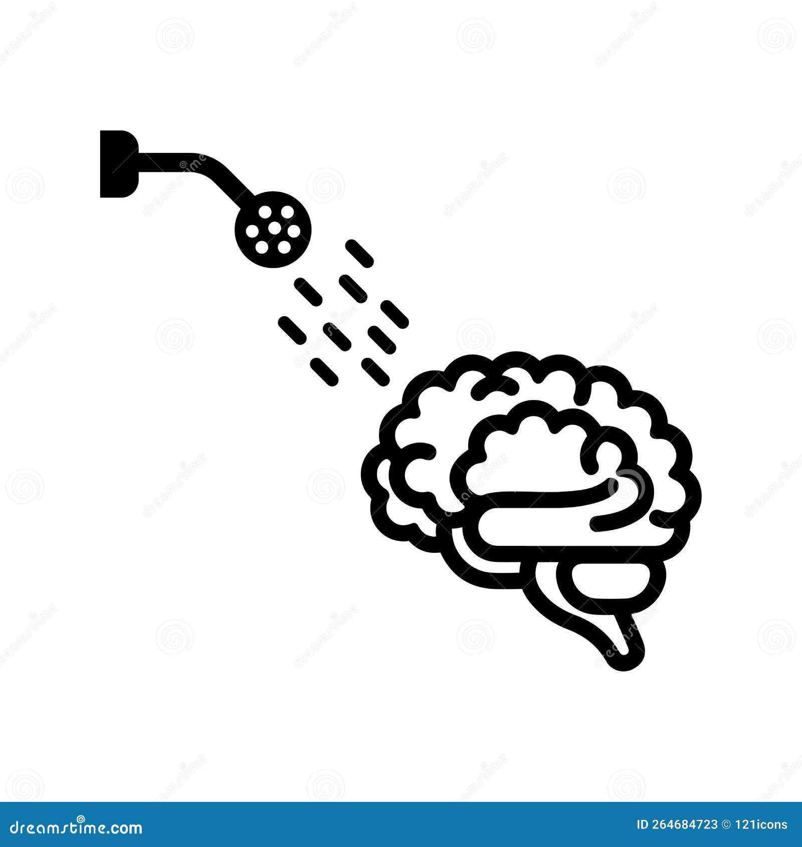 Brainstorm, Brainwash, Clean Icon. Black Vector Graphics Stock ...