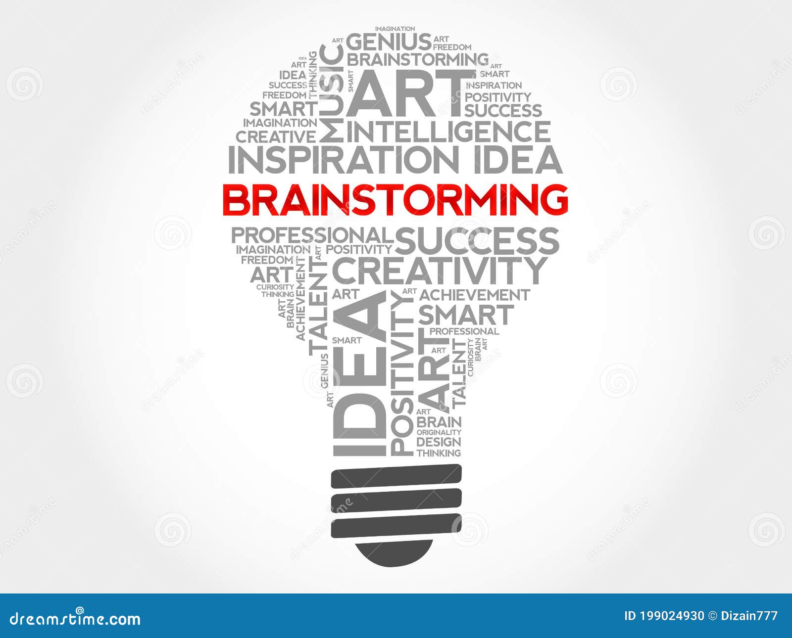Brainstorm Bulb Word Cloud Collage Stock Illustration - Illustration of ...