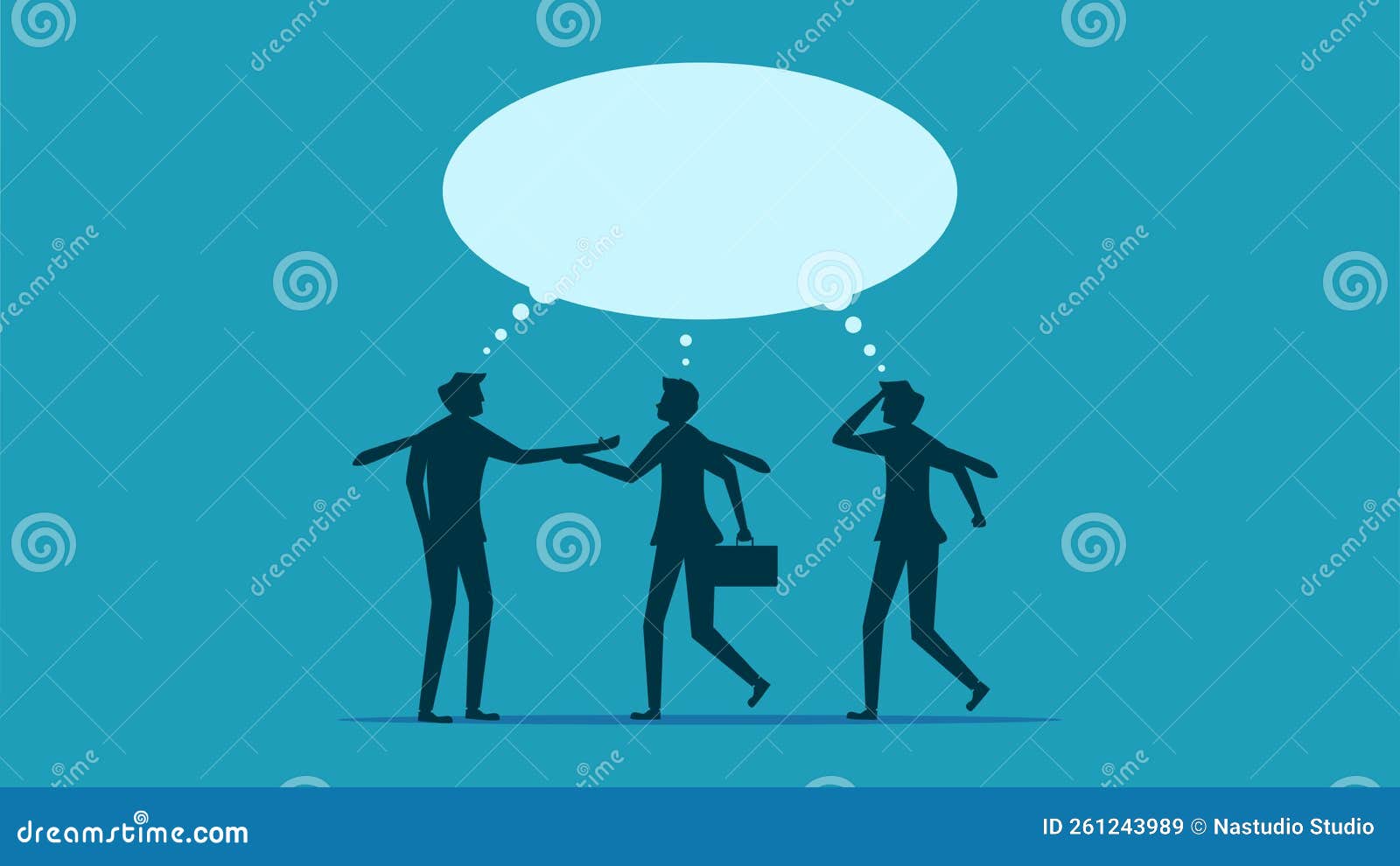 Brainstorm. Businessmen Brainstorm with the Same Thought Bubble. Vector ...