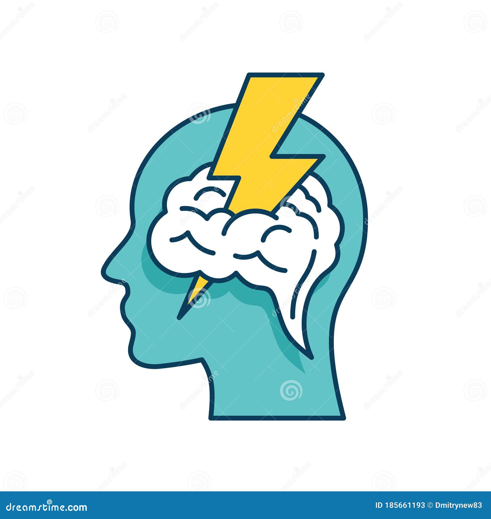 Brainstorm. Human Brain 3D Illustration. Contrast Scan, X-ray ...