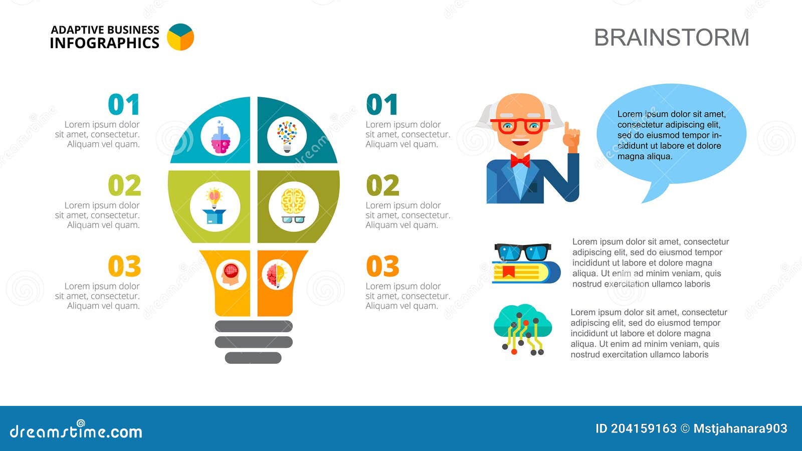 Brainstorm Concept Slide Template Stock Vector - Illustration of point ...