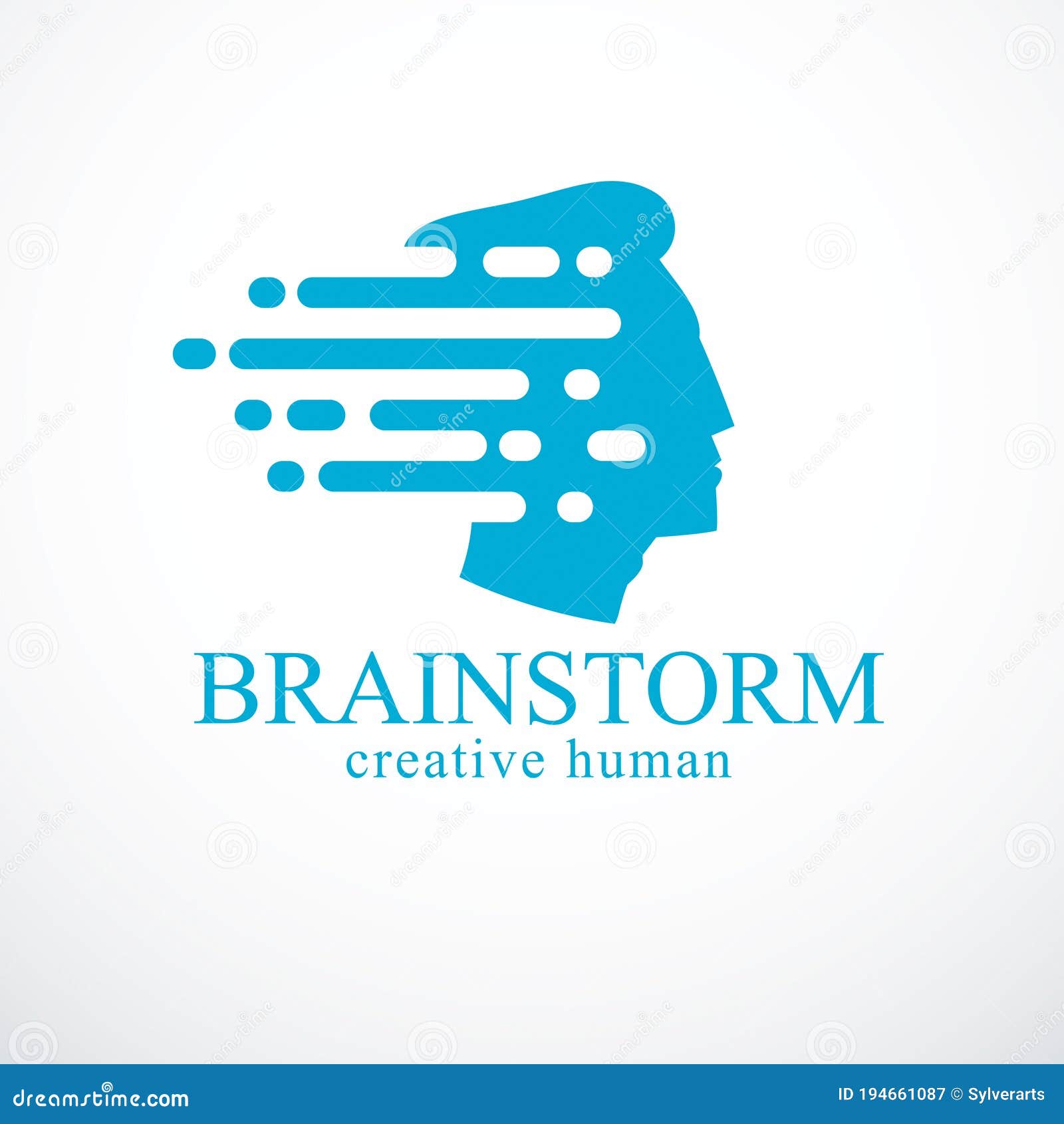 Brainstorm Concept, Vector Design of Human Head Profile with Thoughts ...