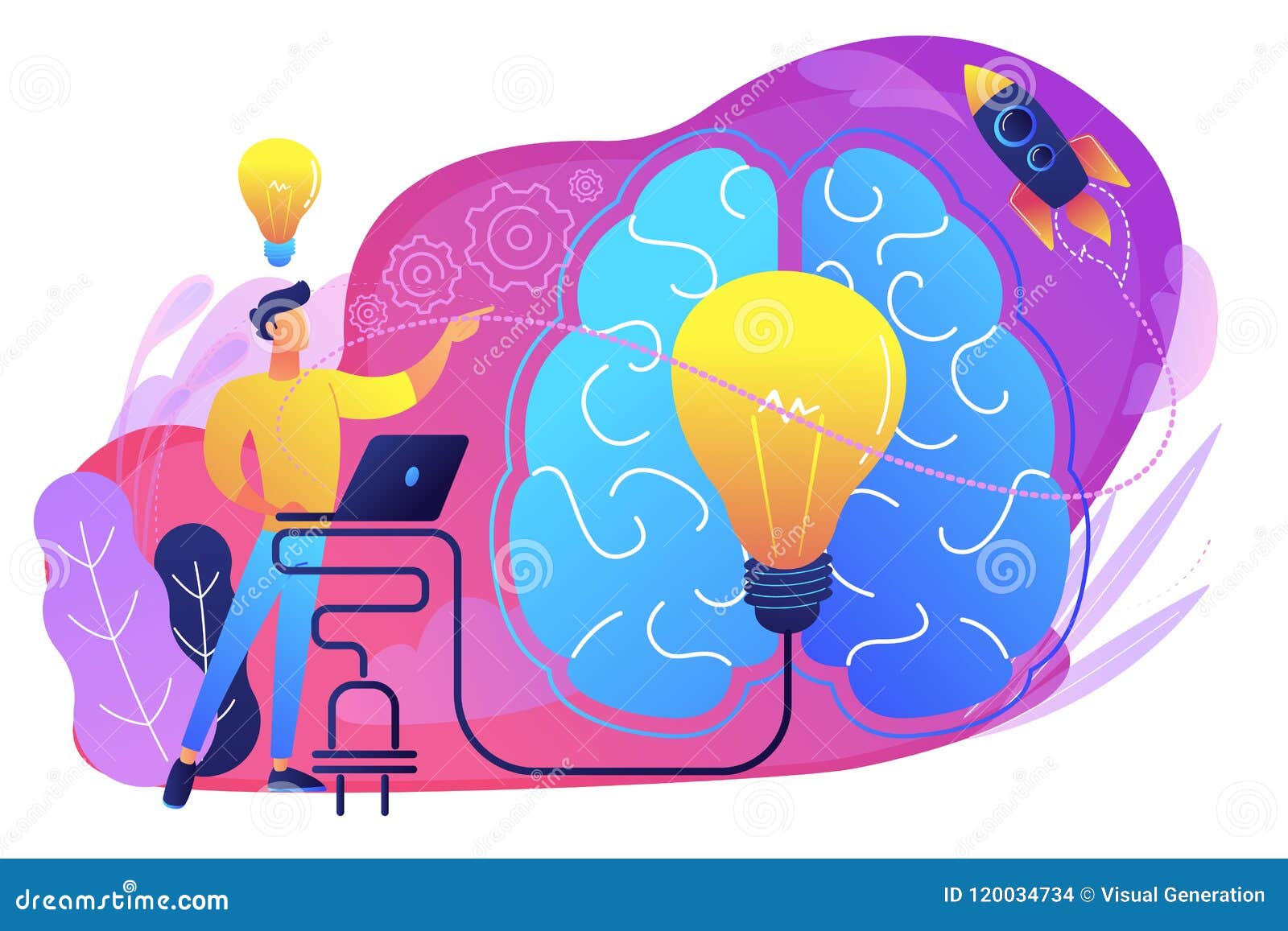 Brainstorm Concept. Flat Style Design Of Job Interview. Cartoon Vector ...
