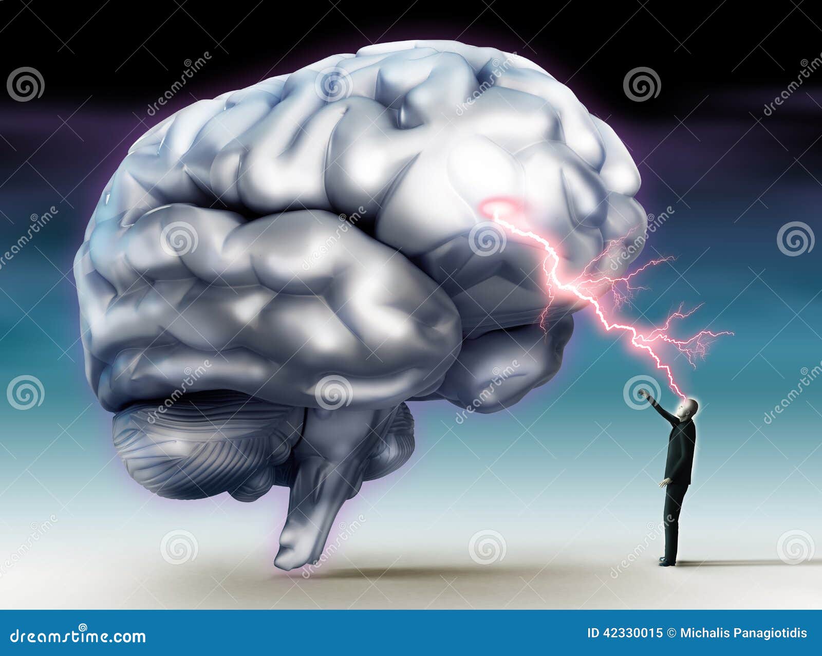 Brainstorm Conceptual Image with Human Brain Stock Illustration ...