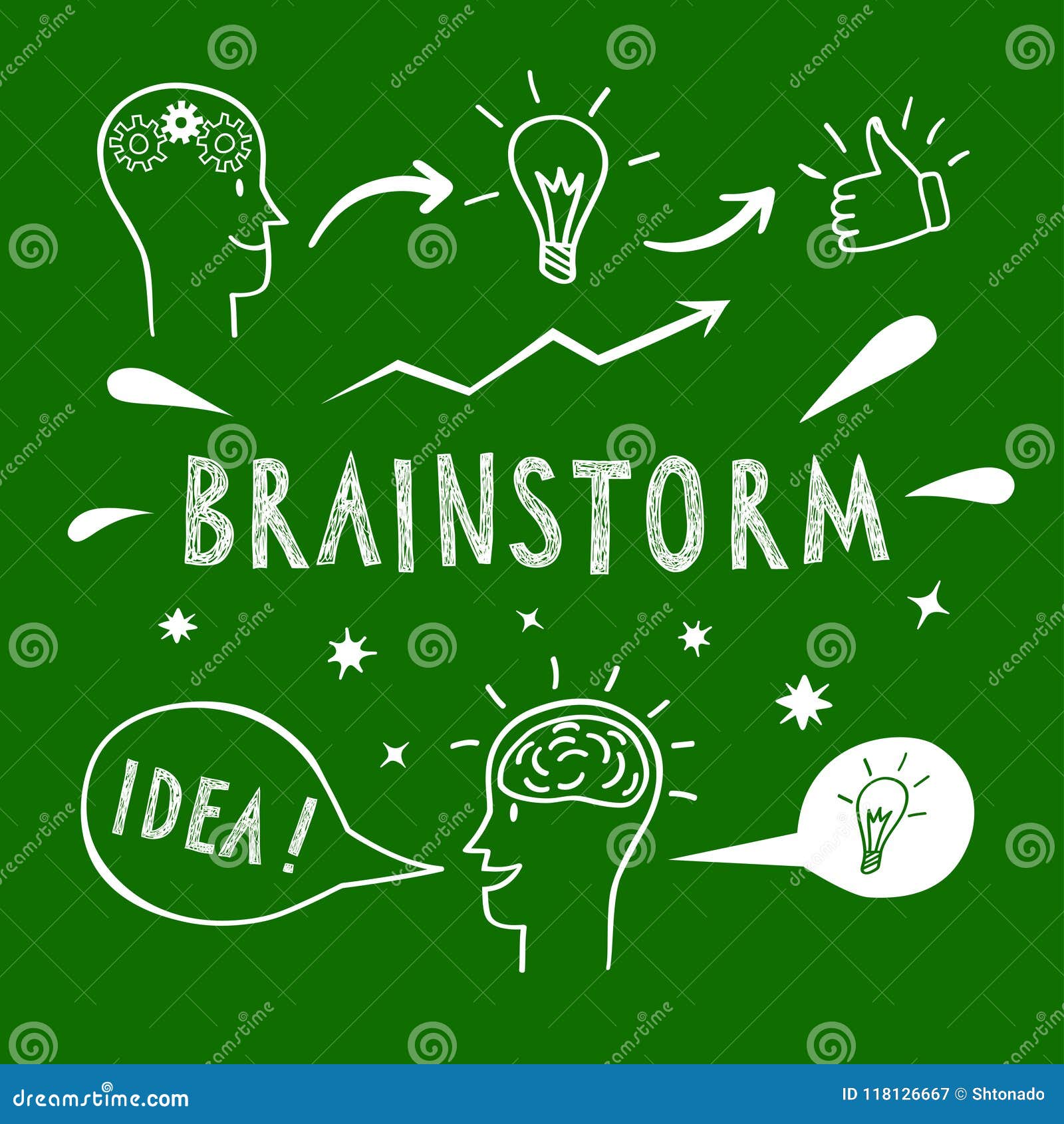 Brainstorm doodle elements stock illustration. Illustration of light ...