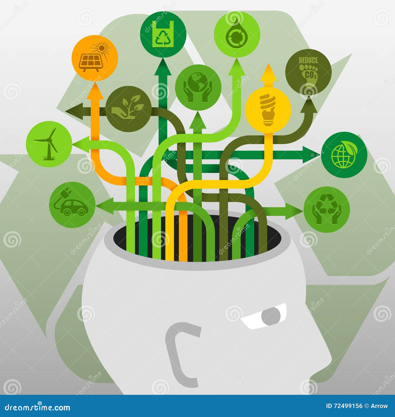 Brainstorm Ecology Environment Protection Recycle Ideas Stock ...