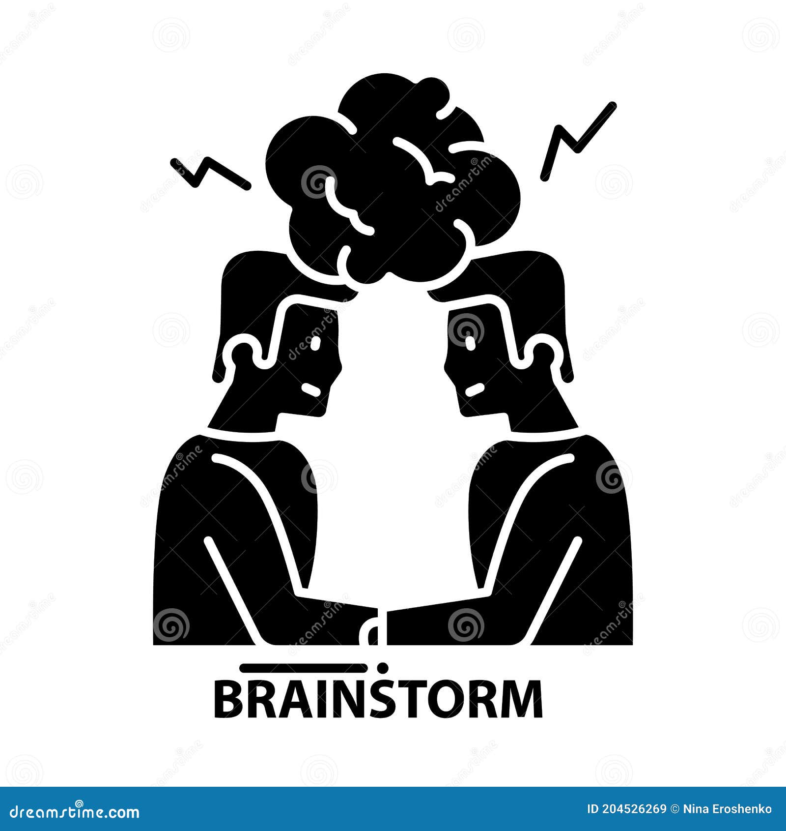 Brainstorm Icon, Black Vector Sign with Editable Strokes, Concept ...