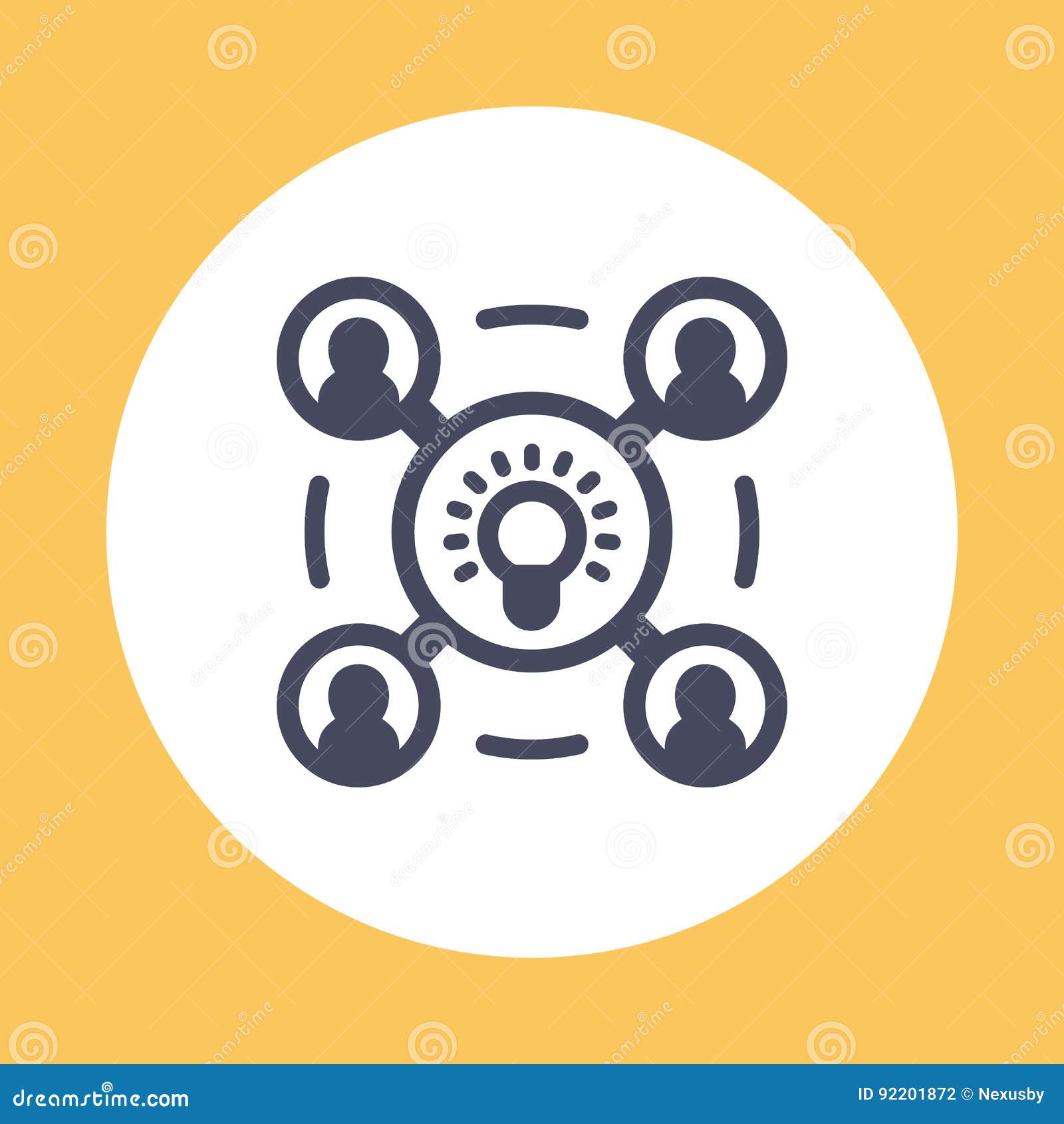 Brainstorm Icon, Pictogram Isolated Over White Stock Vector ...