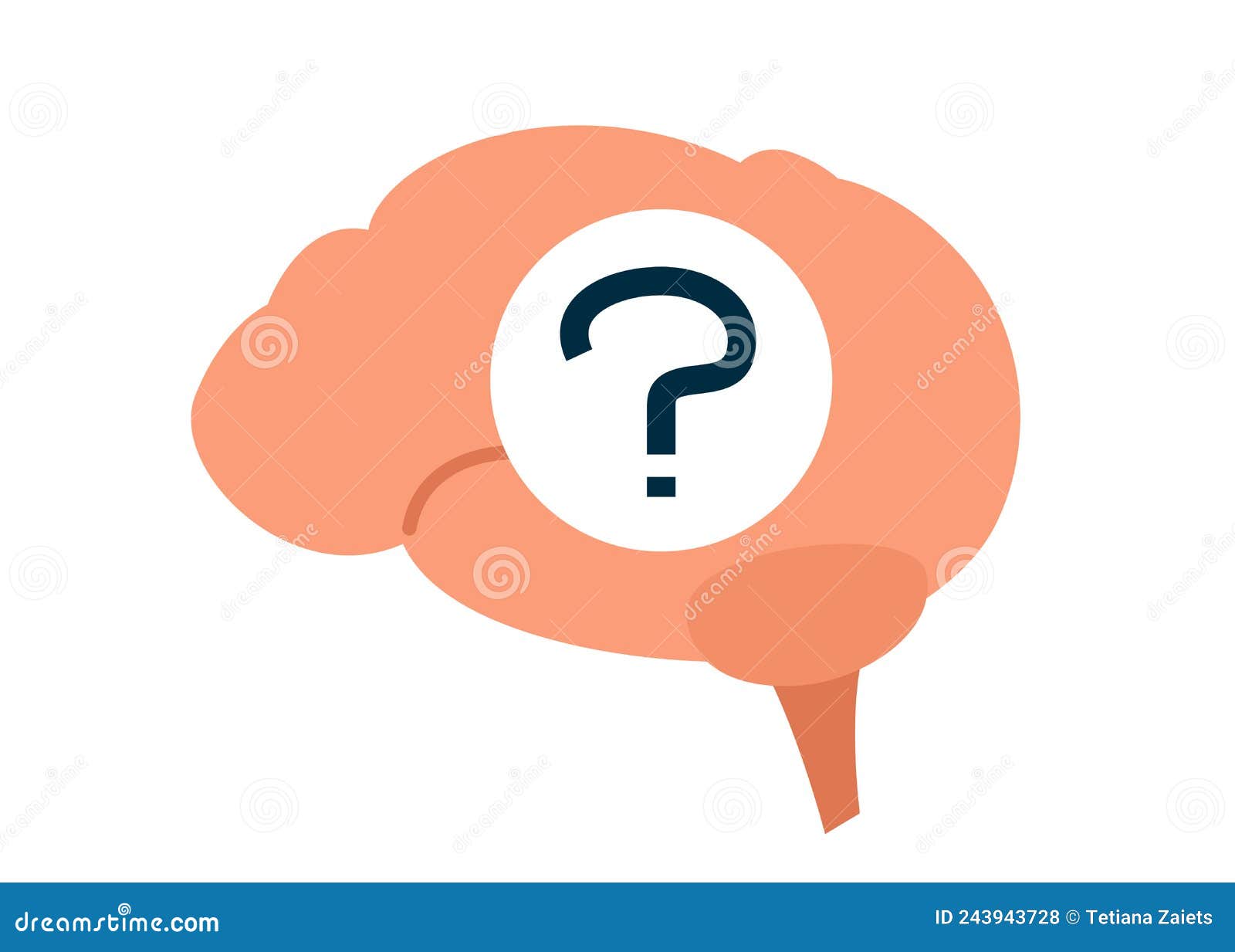 Brainstorm Icon Vector Illustration with Brain and Question Mark in ...