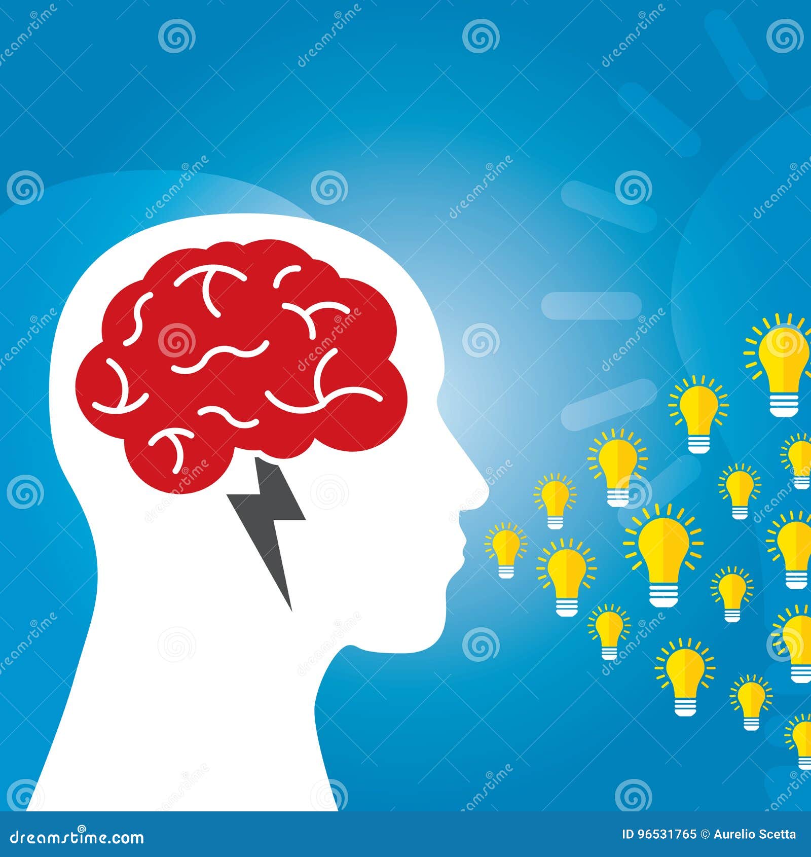 Brainstorm Idea Creative Brain and Lightning. Stock Vector ... Brainstorm Idea Creative Brain and Lightning. Stock Vector ...