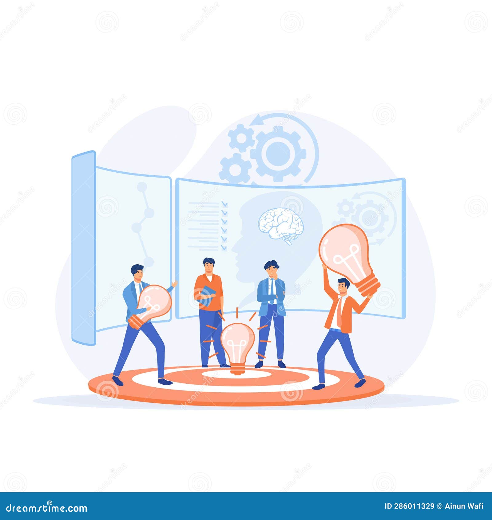 Brainstorm, Idea Discussion Concept. Stock Vector - Illustration of ...