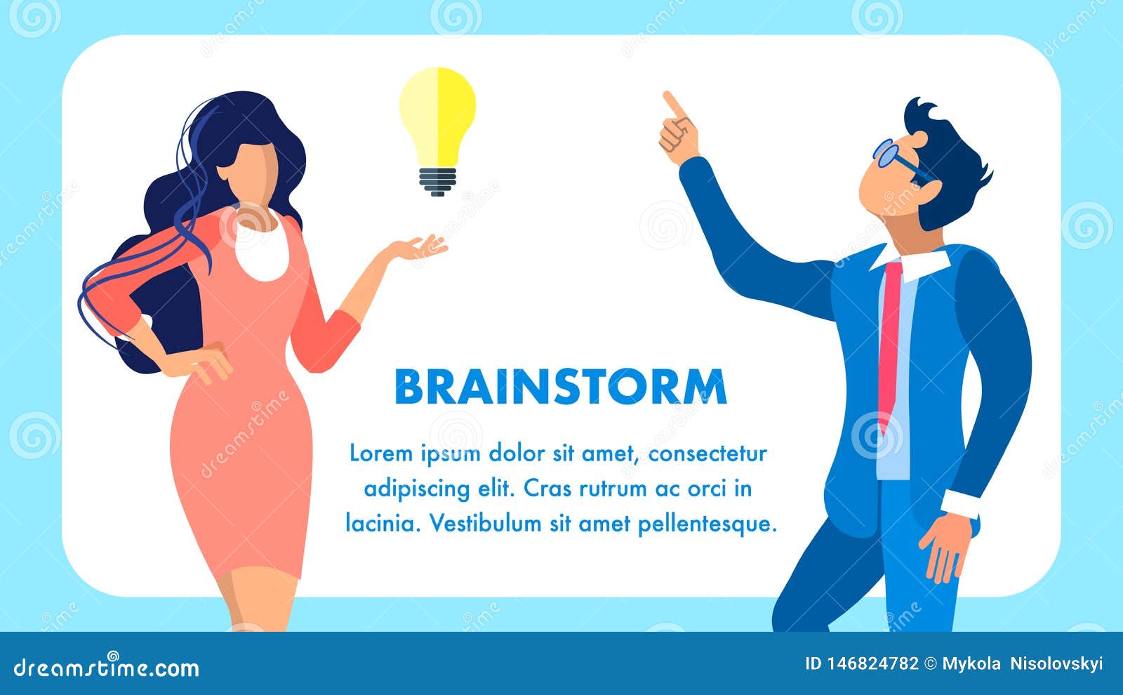 Brainstorm, Idea Generation Vector Banner Template Stock Vector ...