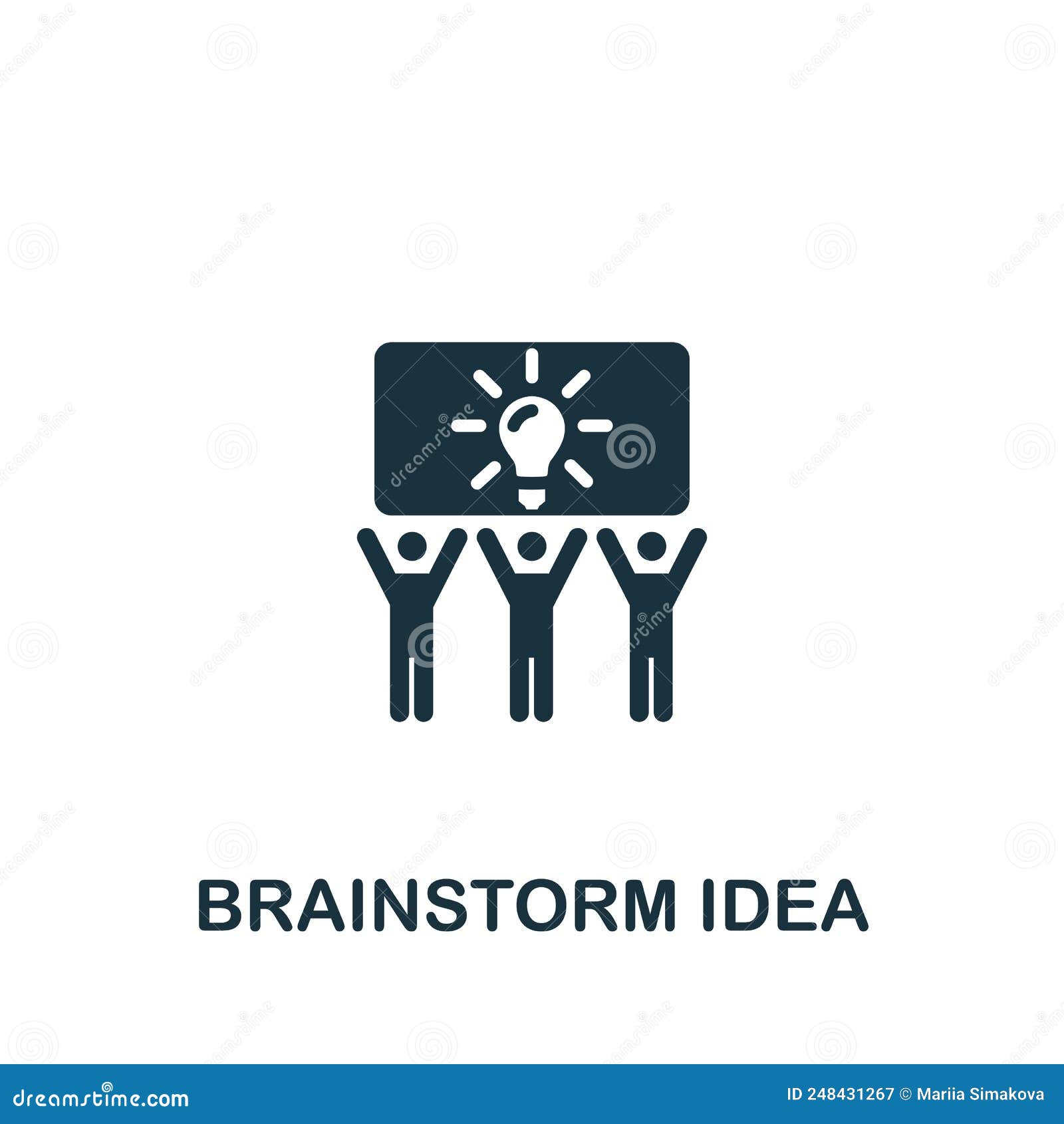 Brainstorm Idea Icon. Monochrome Simple Web Development Icon for ...