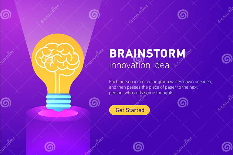 Brainstorm. Idea Man. Concept of Teamwork and Creativity. Template ...