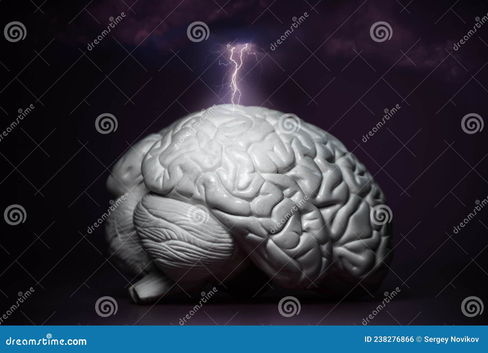 Brainstorm Illustration, Brain and a Lighting Strike Stock Photo ...