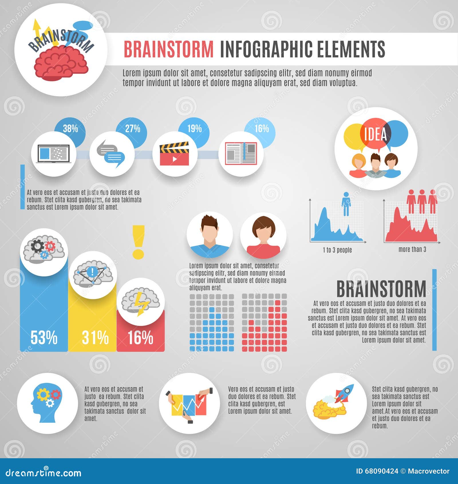Brainstorm Infographics Set Stock Vector - Illustration of ...