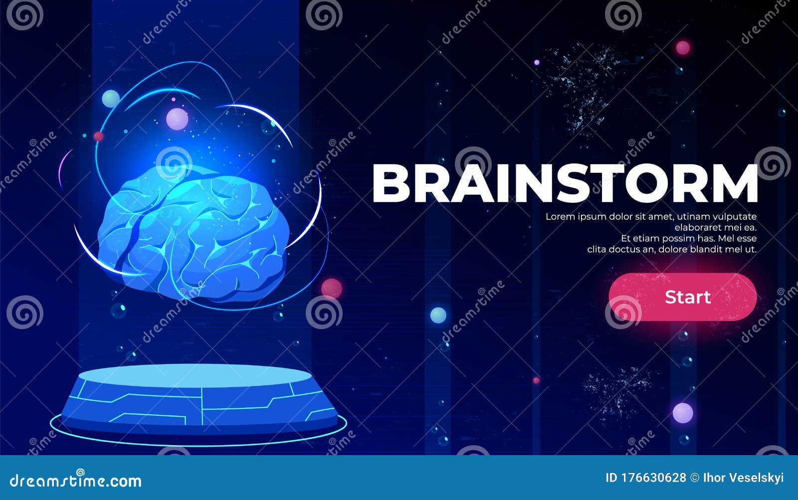 Brainstorm Landing Page, Artificial Intelligence Stock Vector ...