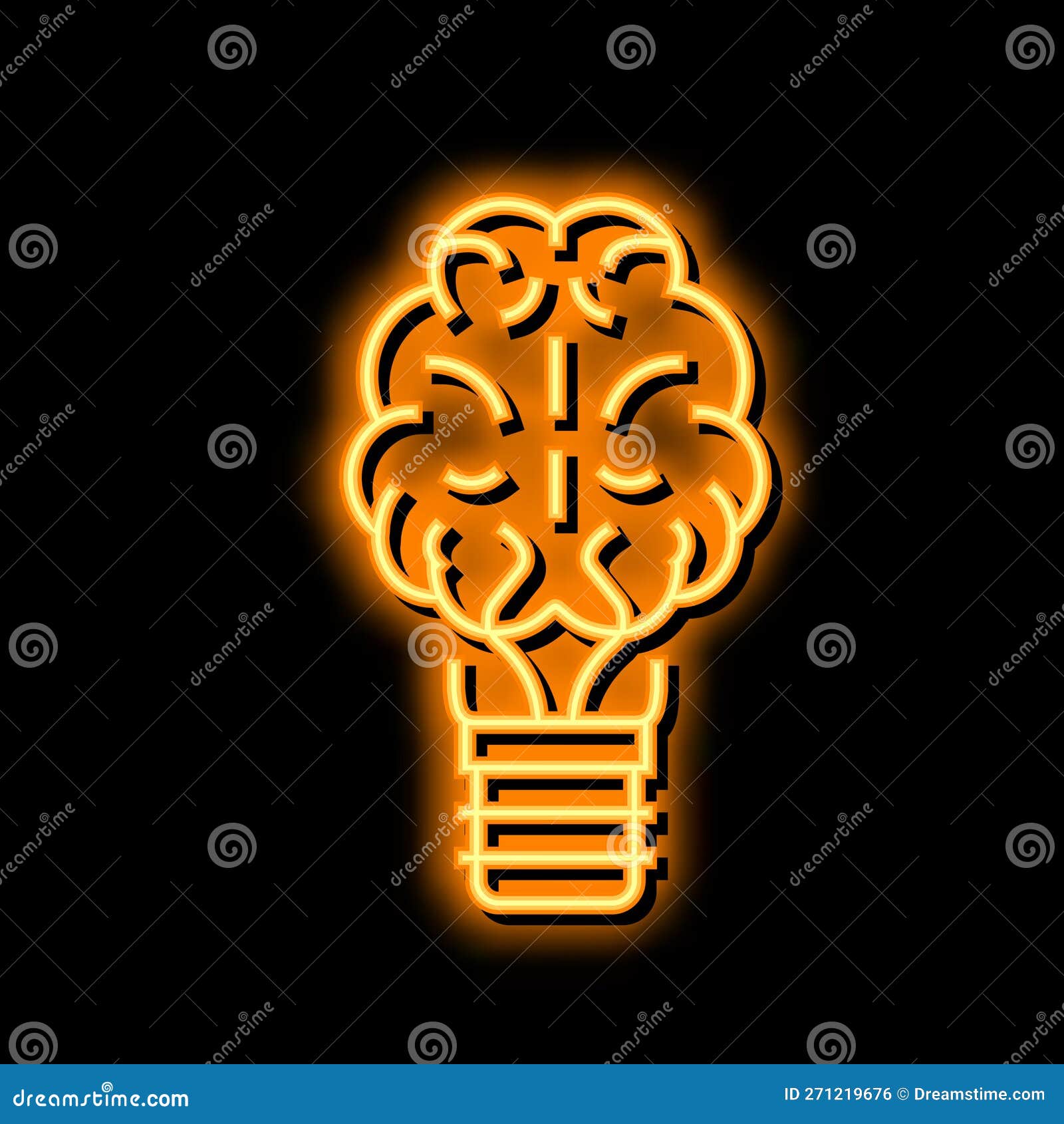 Brainstorm Light Bulb Neon Glow Icon Illustration Stock Vector ...