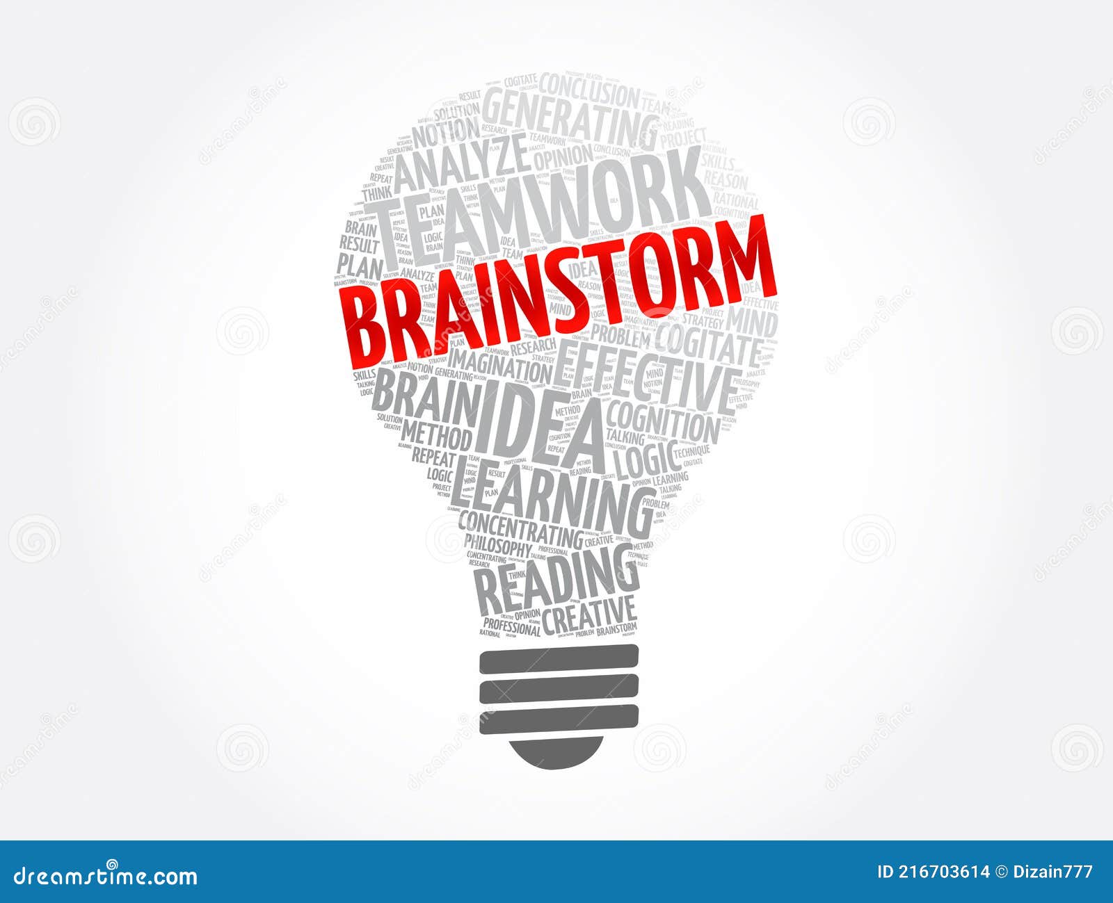 Brainstorm Light Bulb Word Cloud Collage, Concept Background Royalty ...