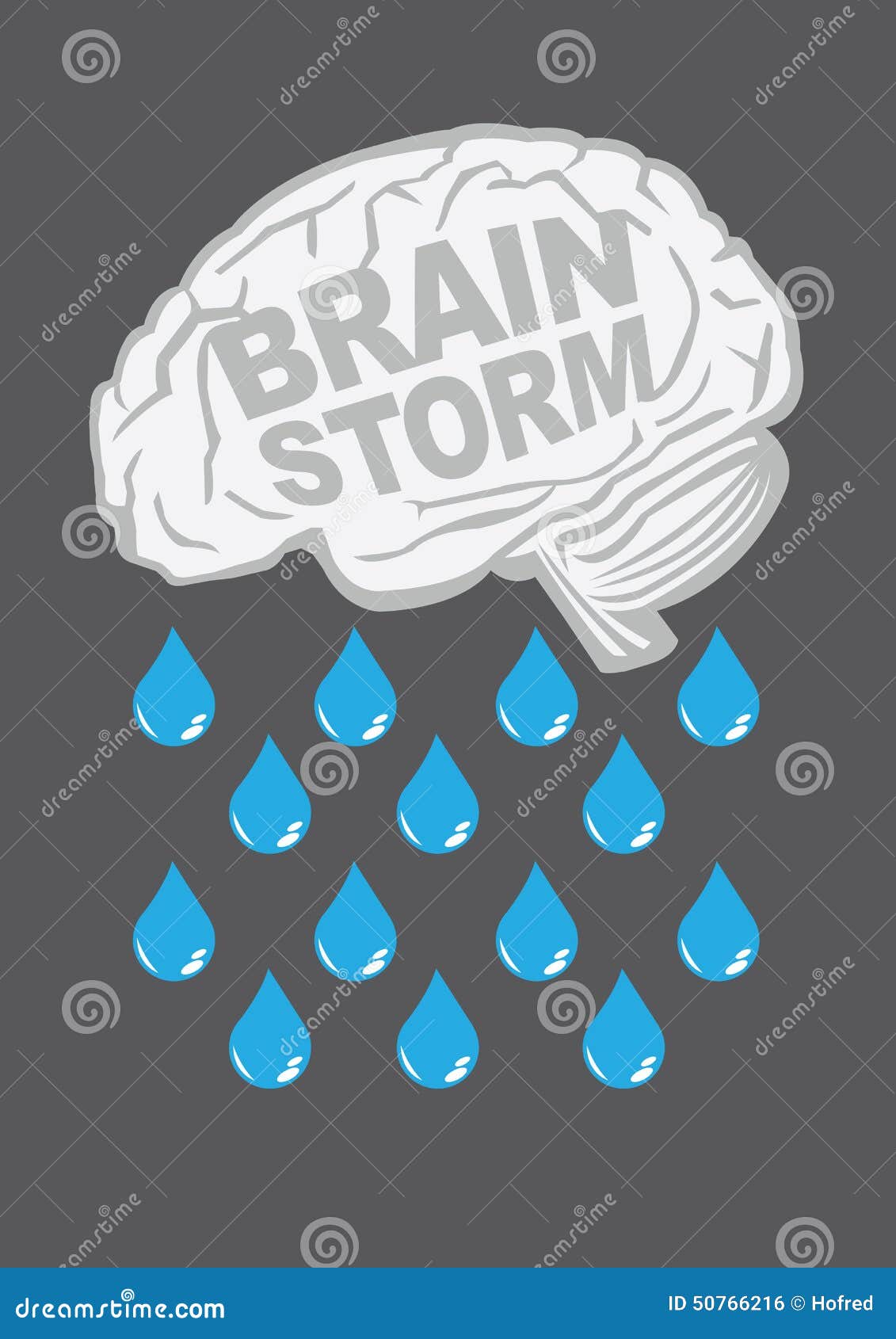 Brainstorm. Funny Hand Drawn Illustration Of Brainstorming Process ...