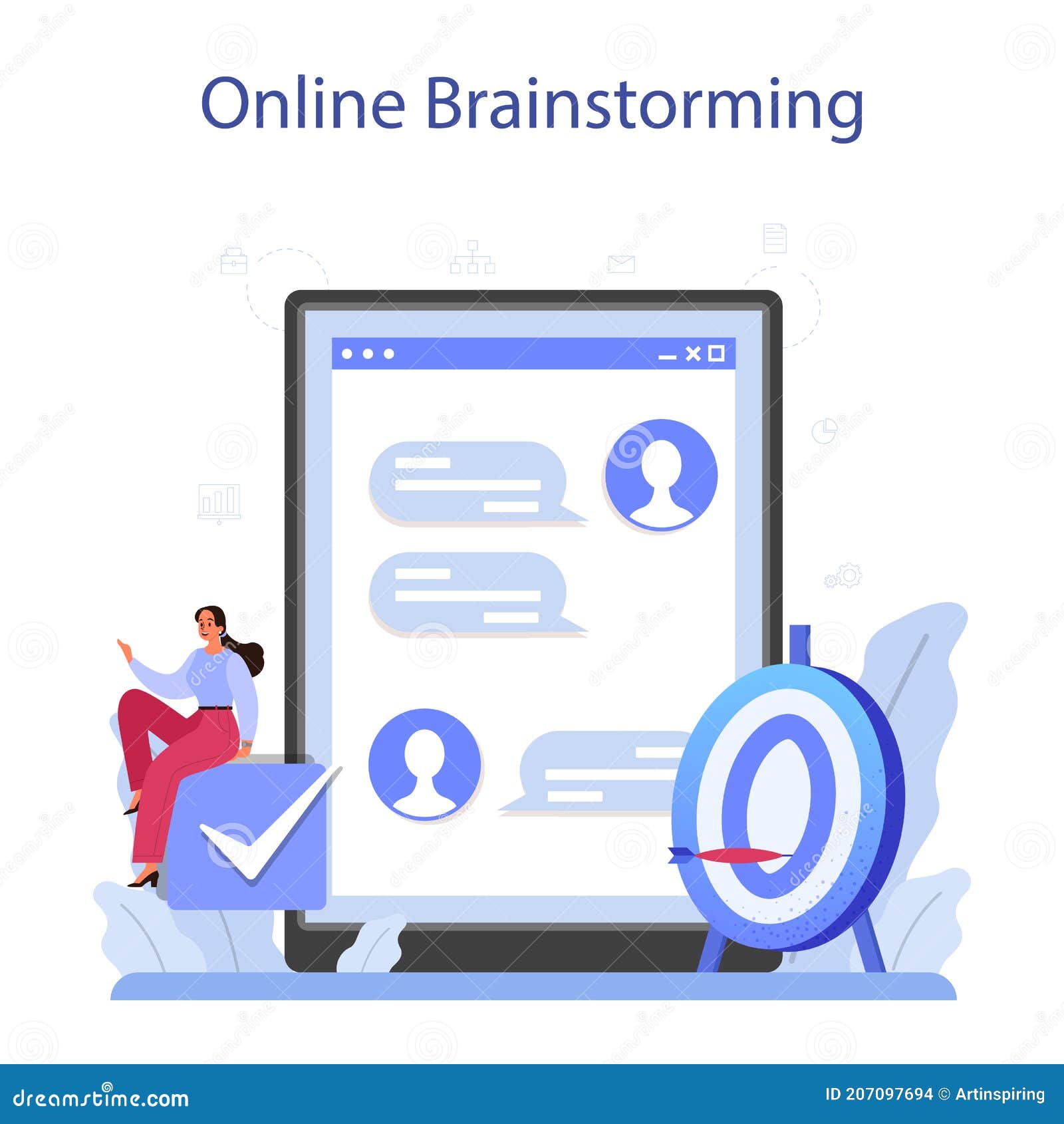 Brainstorm Online Service or Platform. New Idea Generation Stock ...