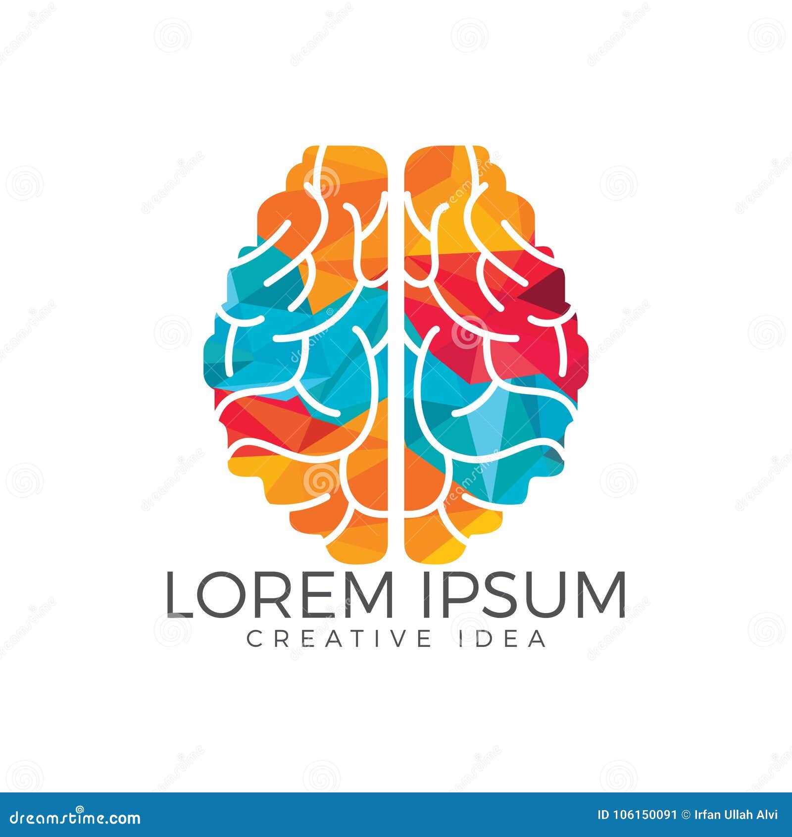 Creative Brain Logo Design. Think Idea Concept. Stock Vector ...